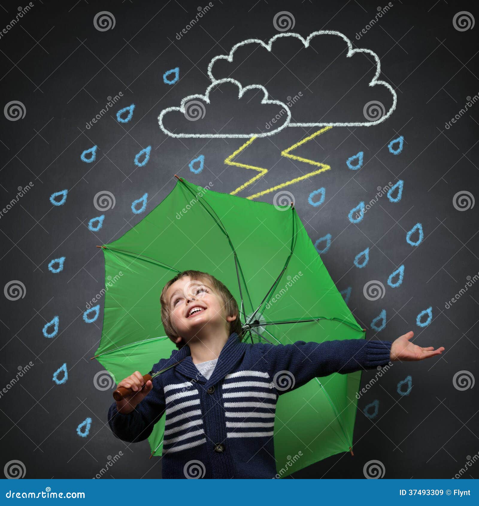 Canto en la lluvia stock de ilustración. Ilustración de edad - 37493309