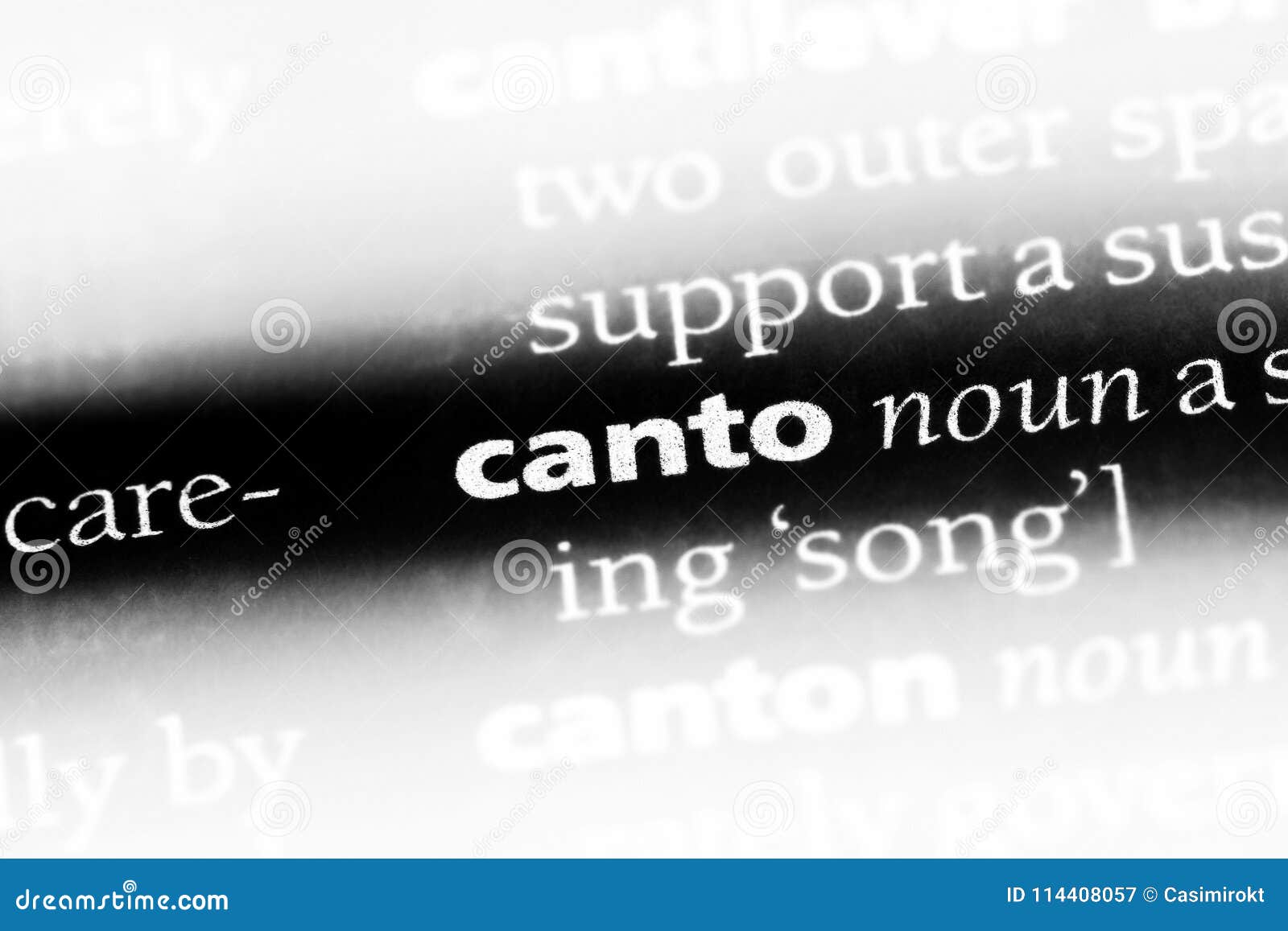 Canto stock image. Image of word, canto, dictionary - 114408057