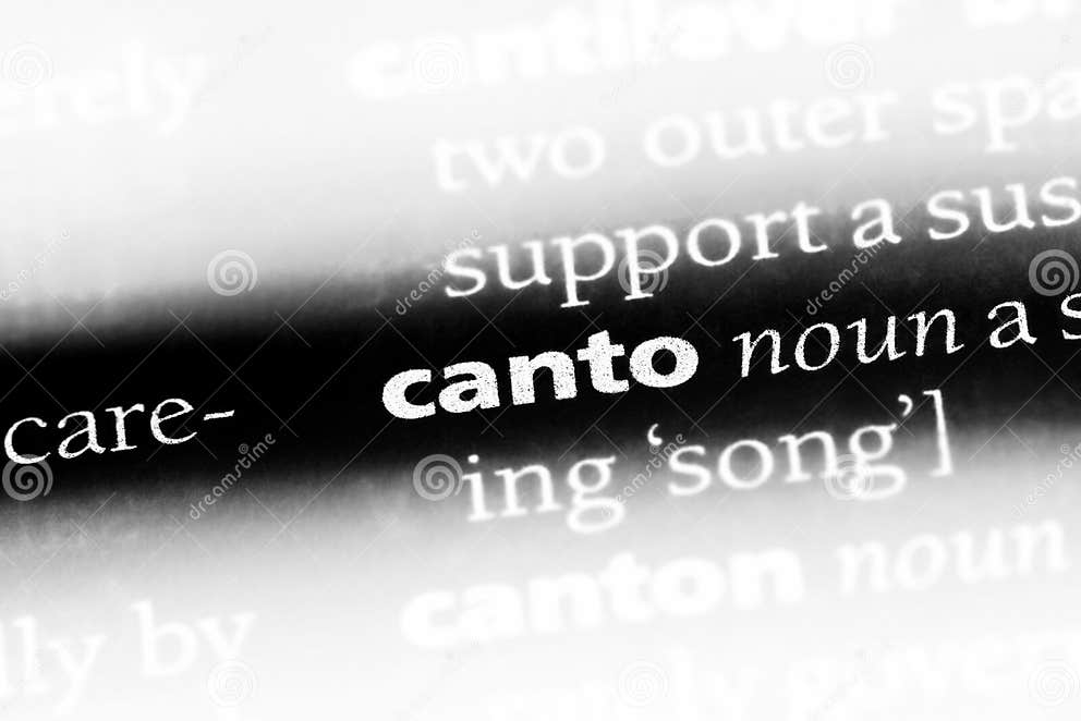 Canto stock image. Image of word, canto, dictionary - 114408057