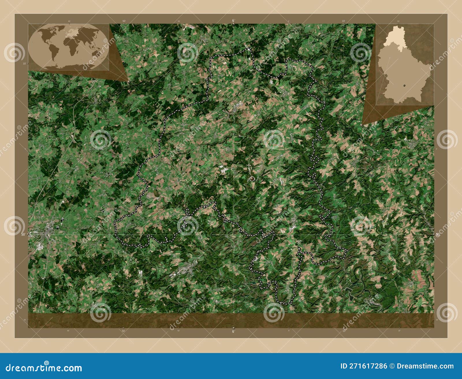 Canton Clervaux, Luxembourg. Low-res Satellite. Capital Stock ...