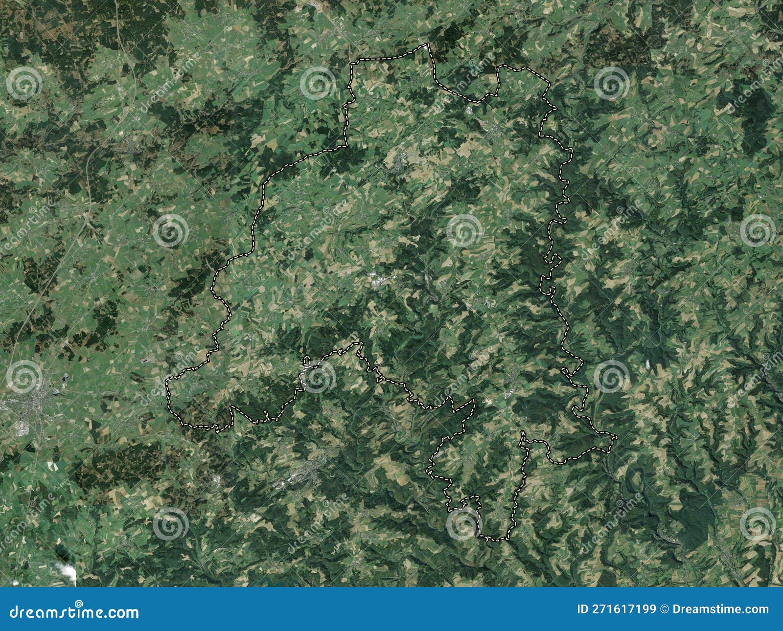 Canton Clervaux, Luxembourg. High-res Satellite. No Legend Stock ...