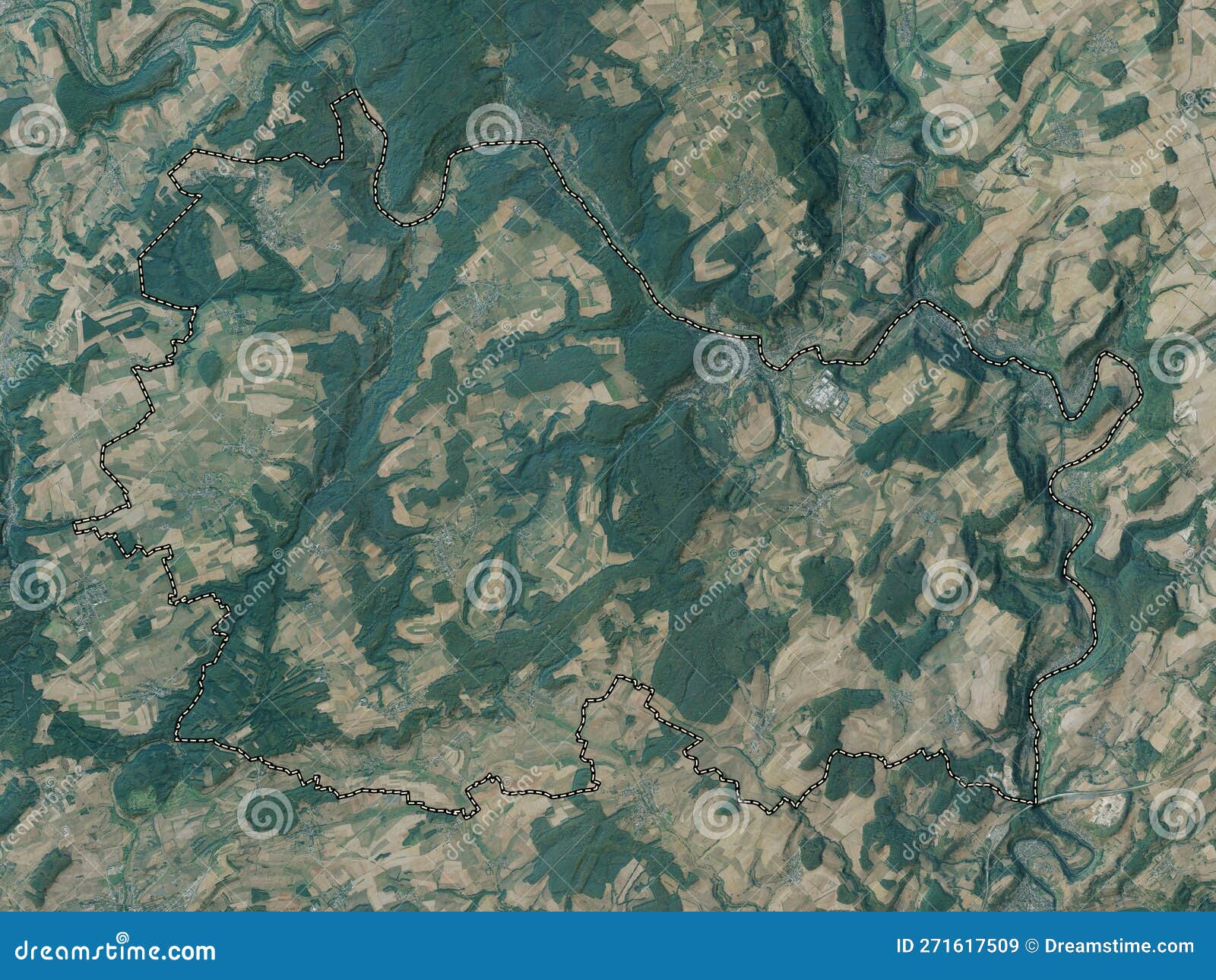 Canton Echternach, Luxembourg. High-res Satellite. No Legend Stock ...