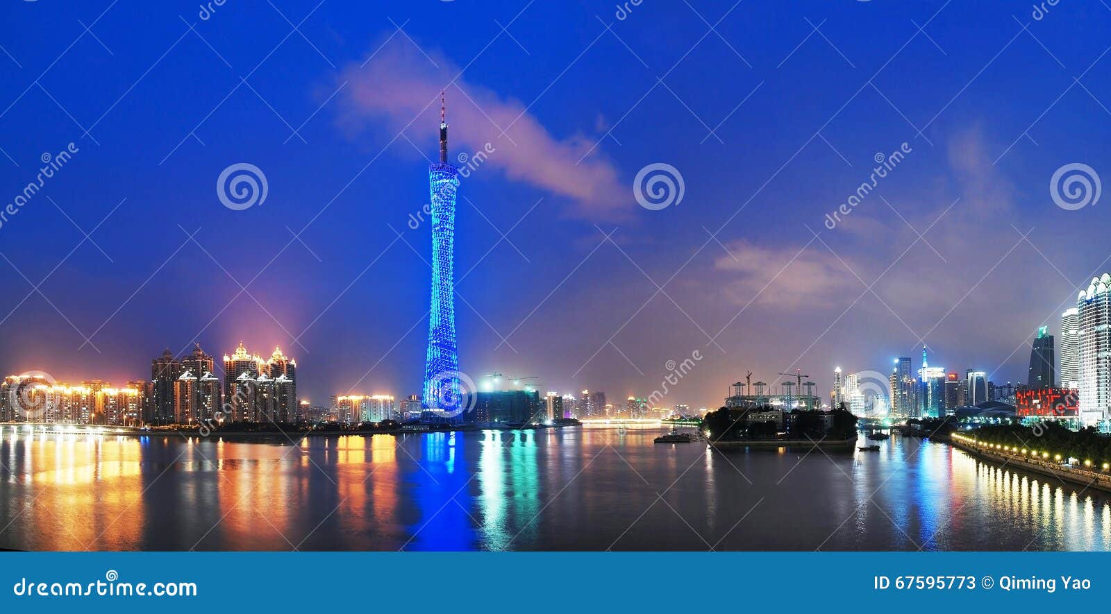 Canton tower editorial stock photo. Image of colour, yellow - 67595773