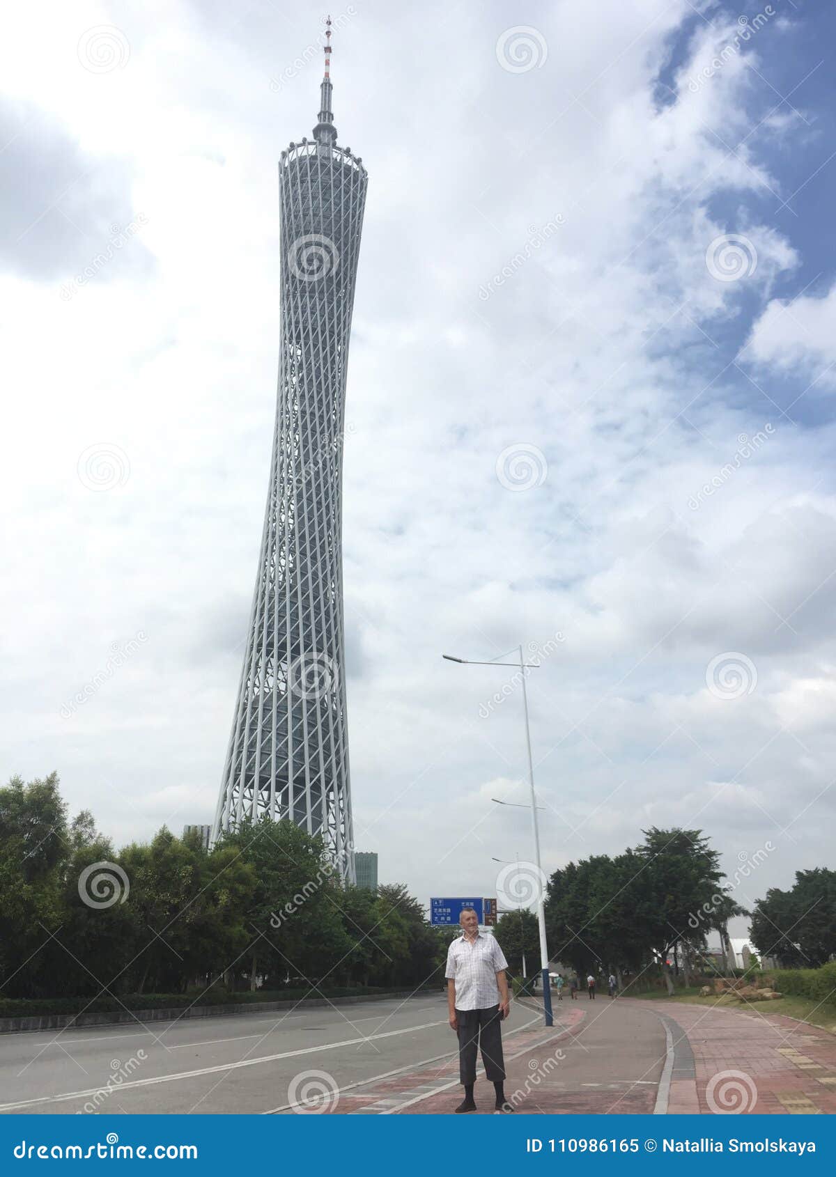 Canton tower editorial image. Image of china, cloudy - 110986165