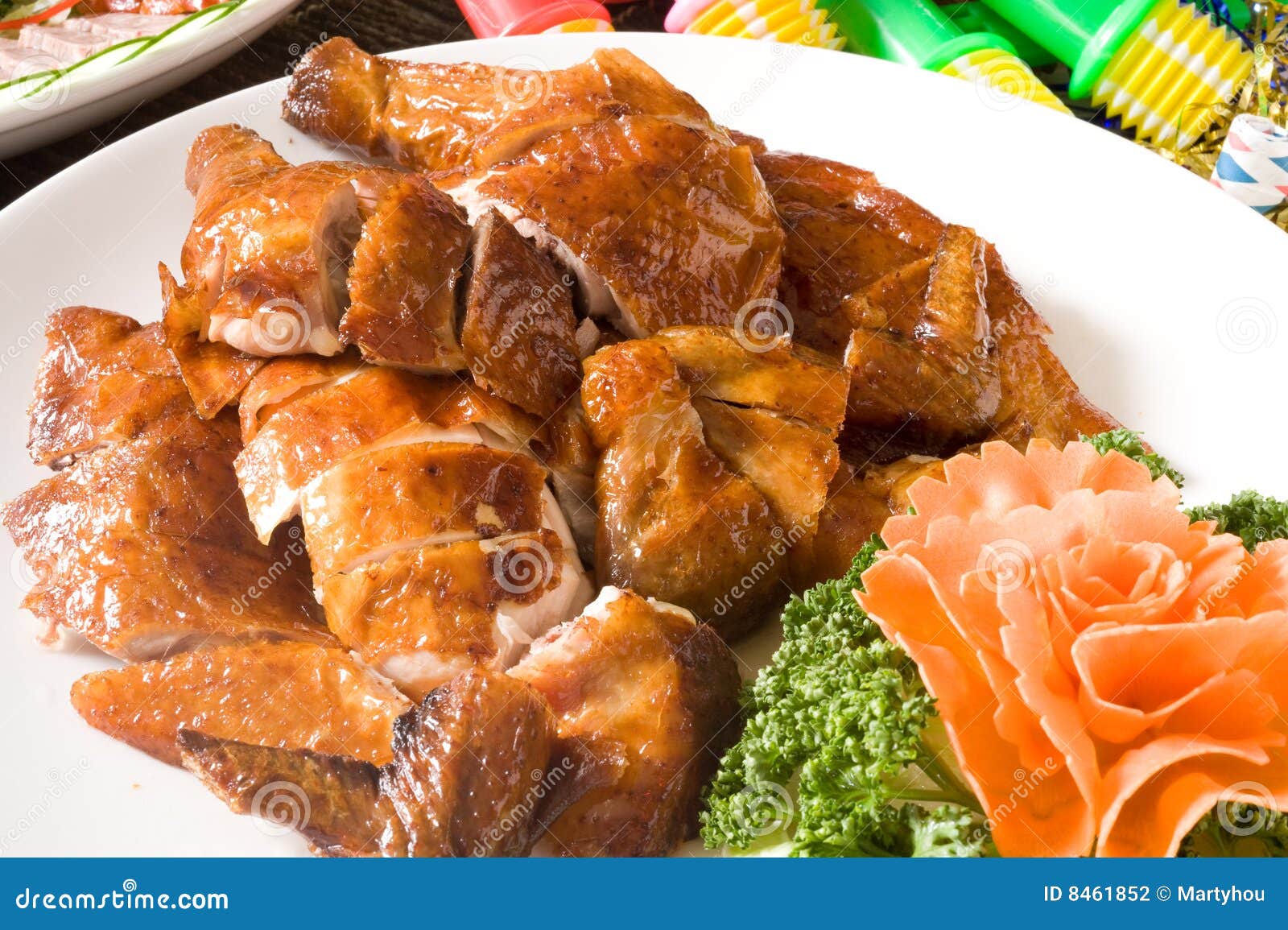 Cantonese Barbecued Chicken Stock Photo - Image of green, white: 8461852