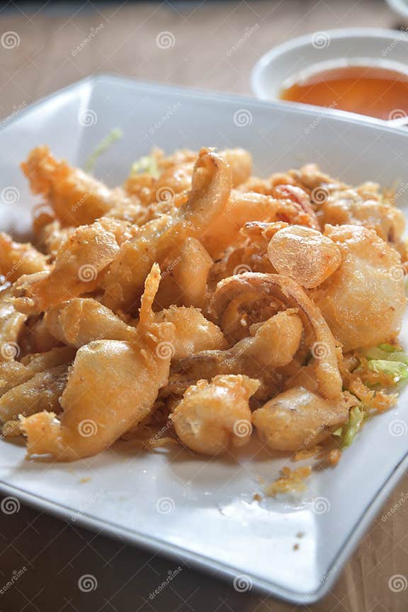 Deep Fried Squid Cuttlefish Nugget Stock Photo - Image of meal ...