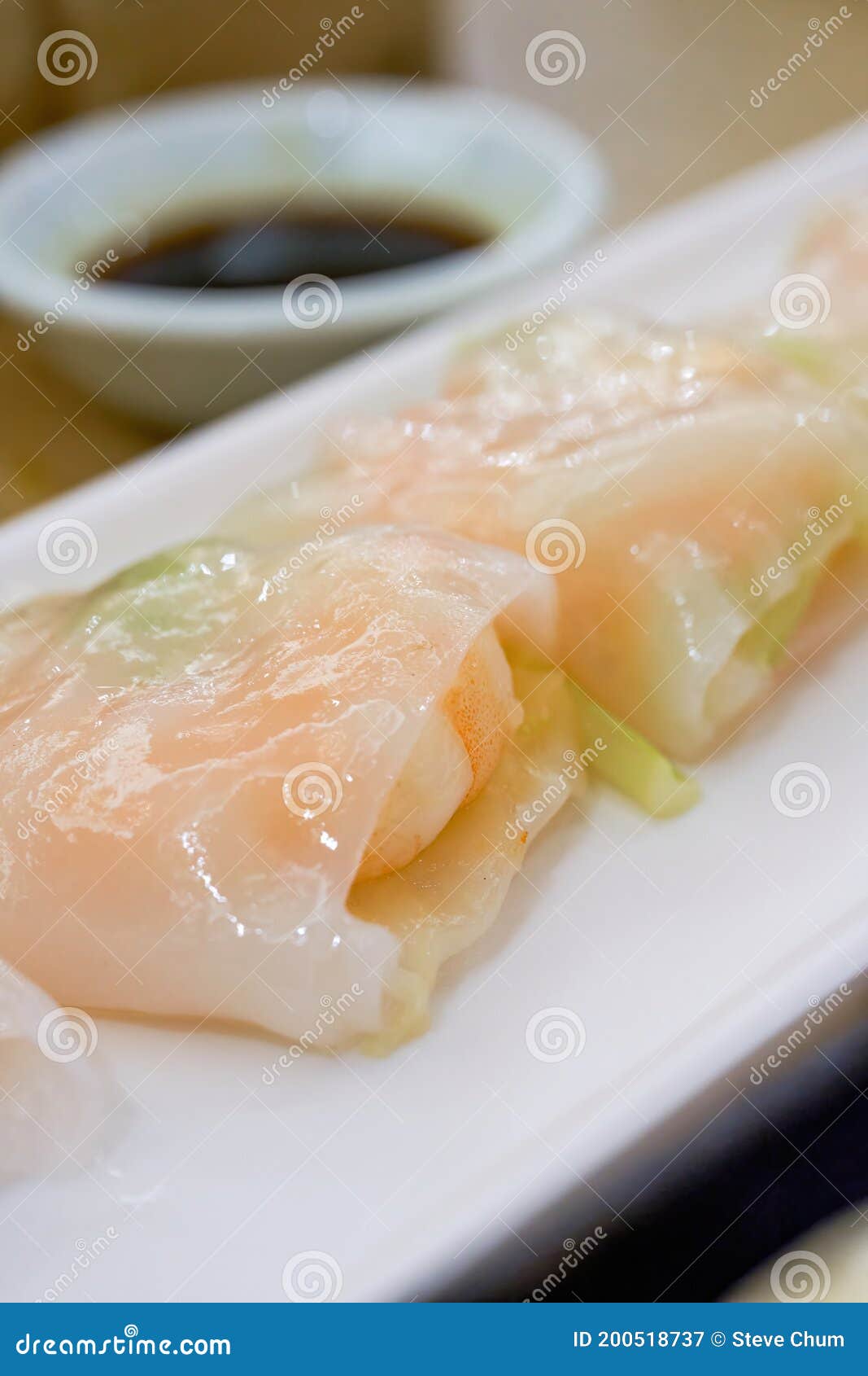 A Cantonese Morning Tea Dim Sum, Shrimp Rice Rolls Royalty-Free Stock ...
