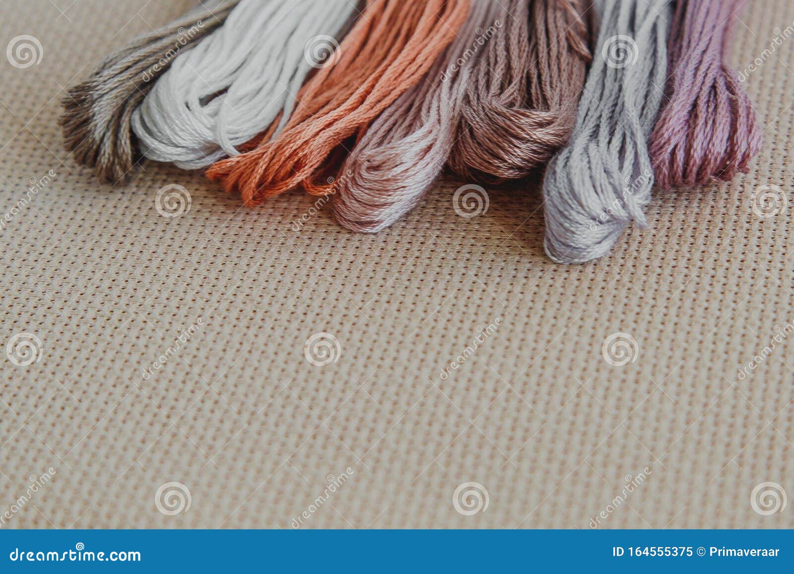 Canva Aida Beige and Multi-colored Thread Mouline Thread, Cross-stitch ...