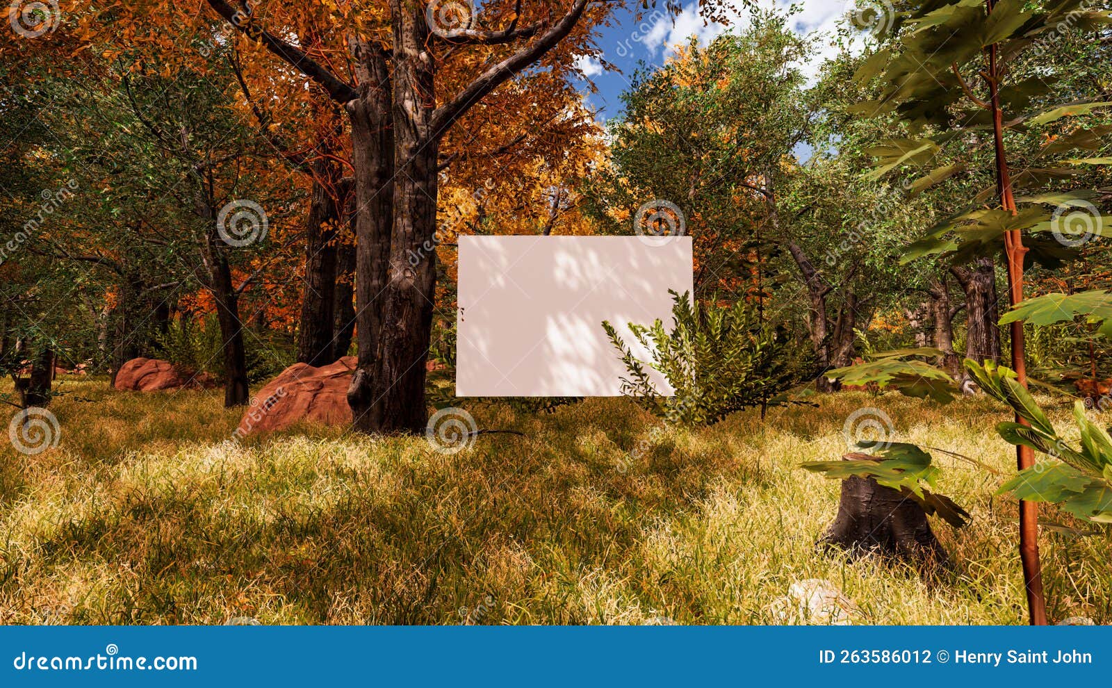 Canva Mock Up With Environmental Background 3d Render Royalty-Free ...