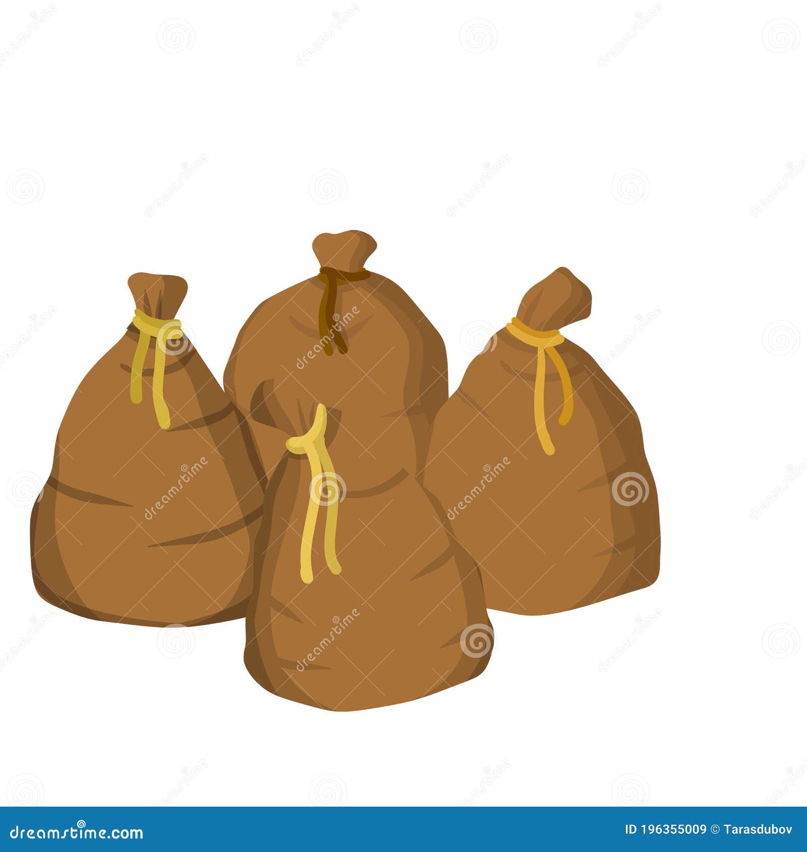 Canvas Burlap Bag. Cartoon Flat Illustration Stock Vector ...