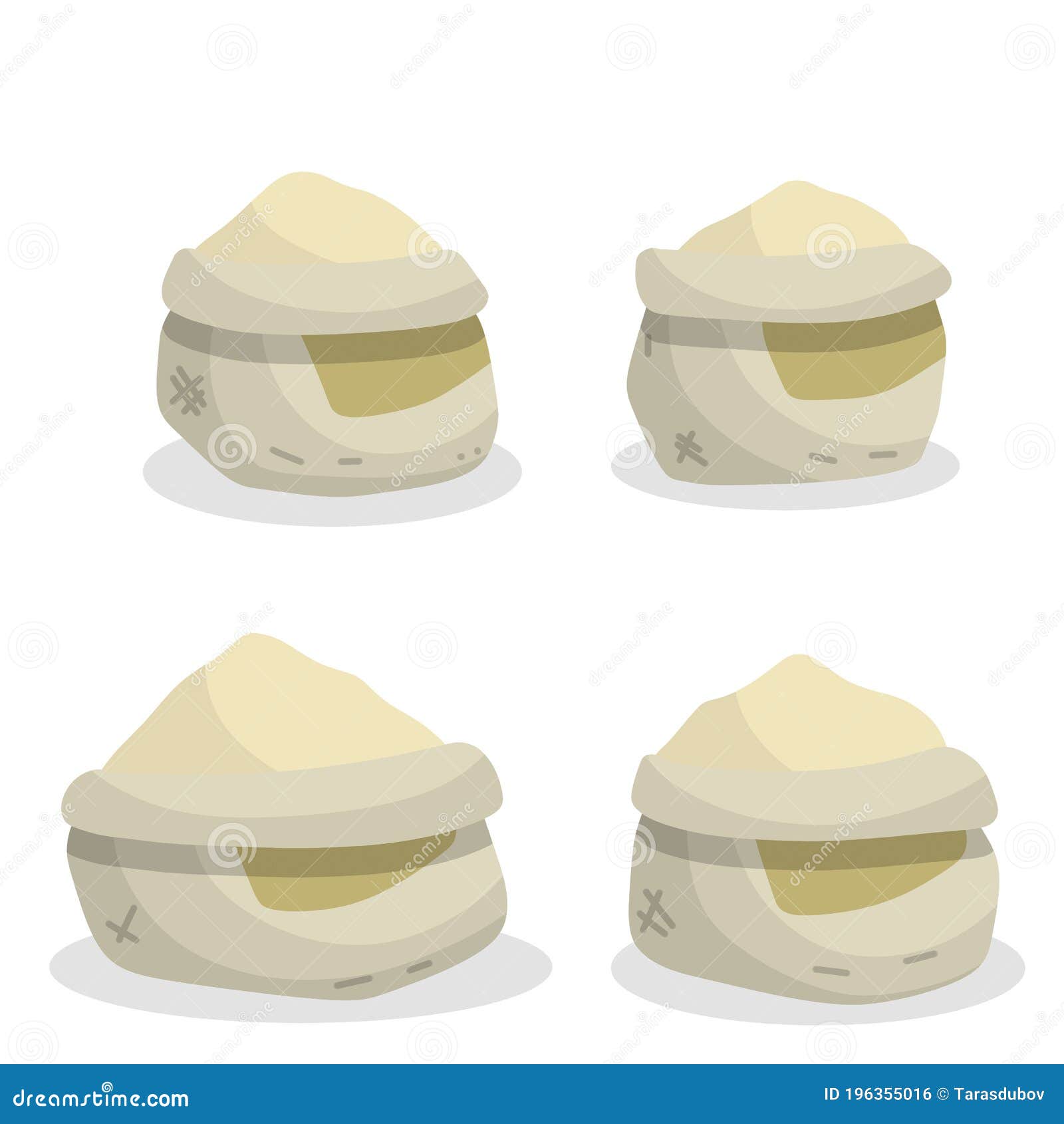 Canvas Burlap Bag. Cartoon Flat Illustration Stock Vector ...