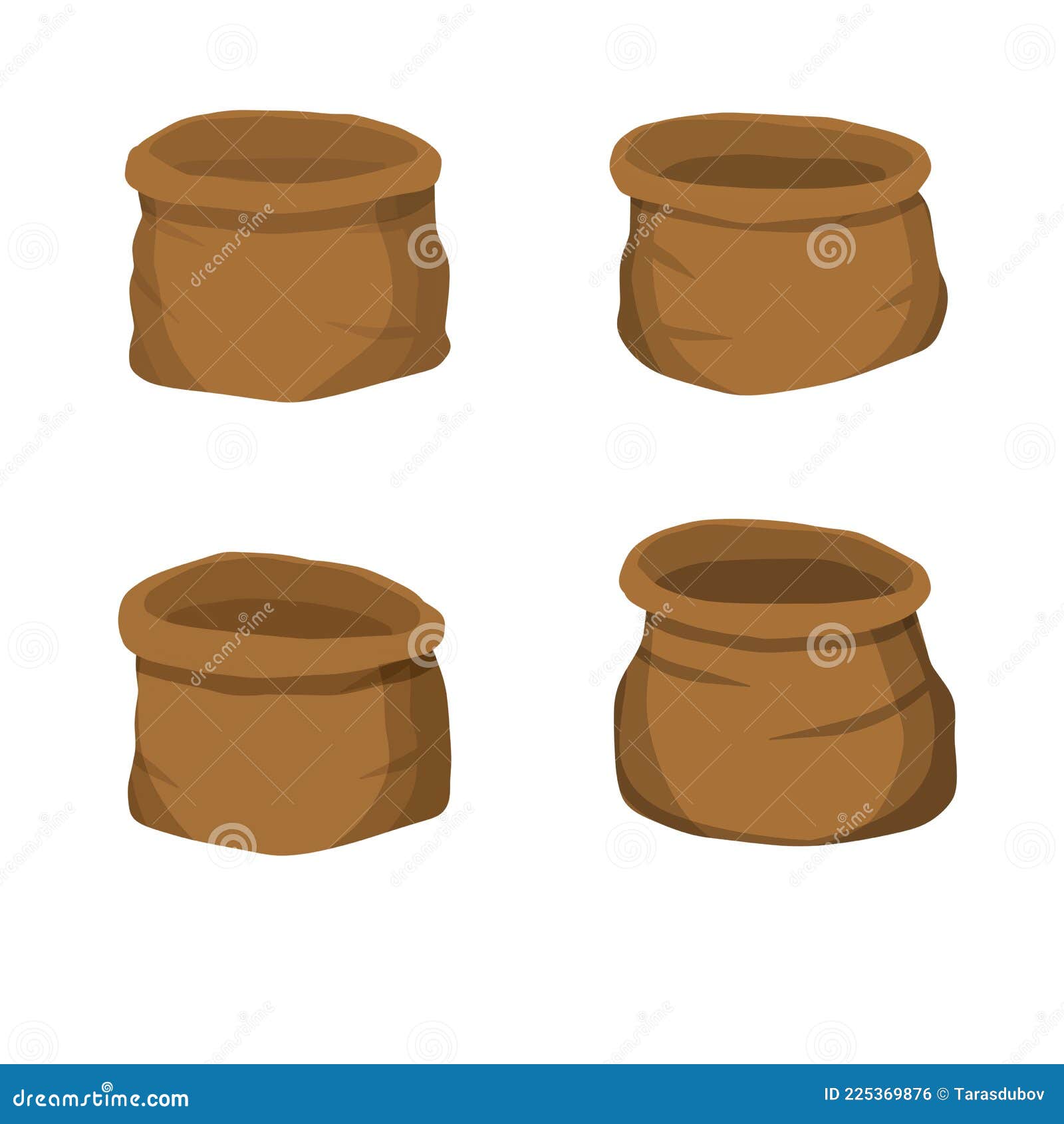 Canvas Burlap Bag. Cartoon Flat Illustration Stock Vector ...