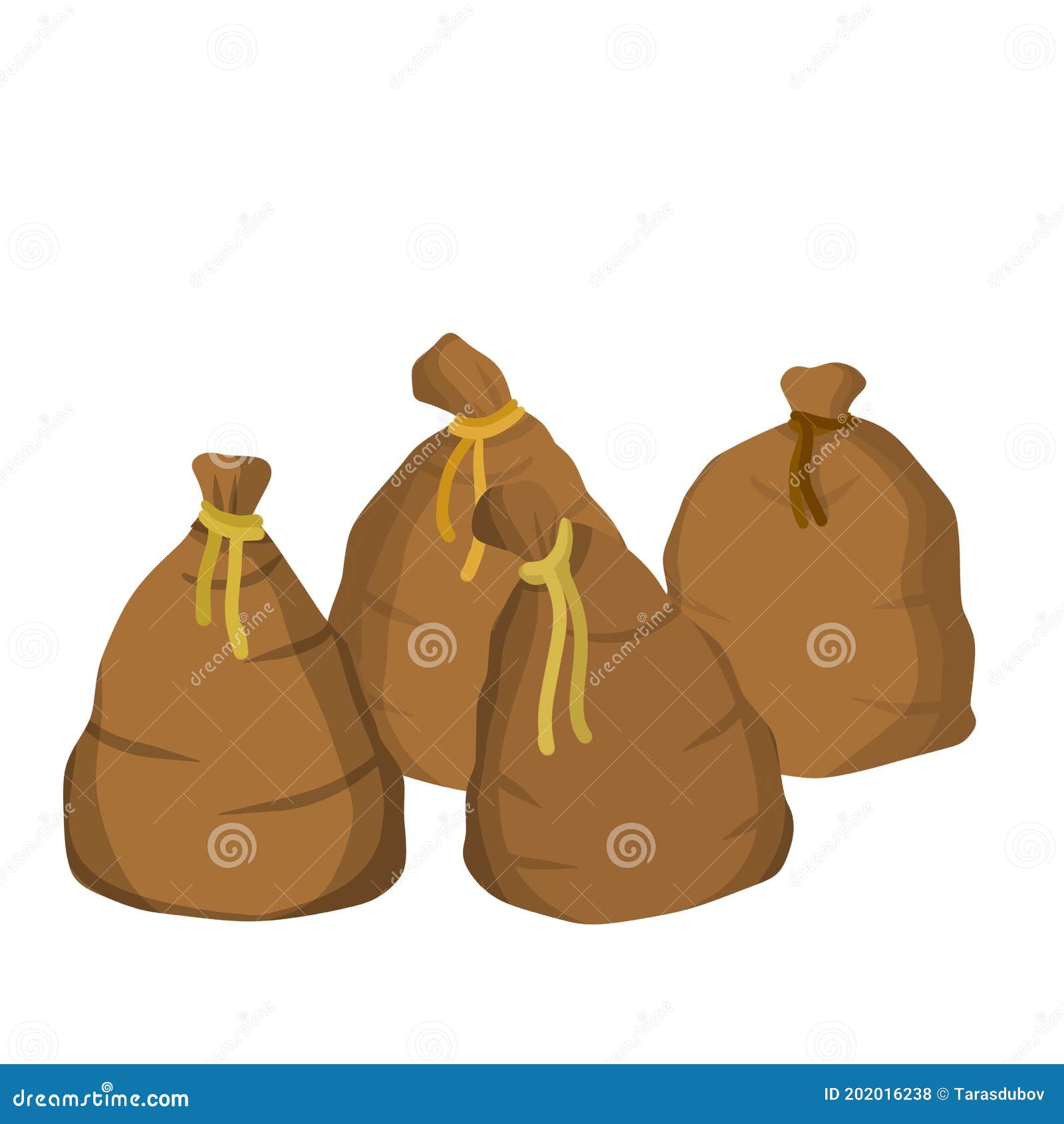 Canvas Burlap Bag. Cartoon Flat Illustration Stock Vector ...