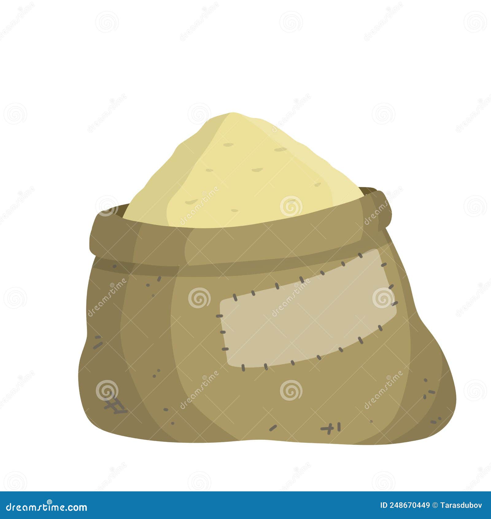 Canvas Burlap Bag. Cartoon Flat Illustration Stock Vector ...