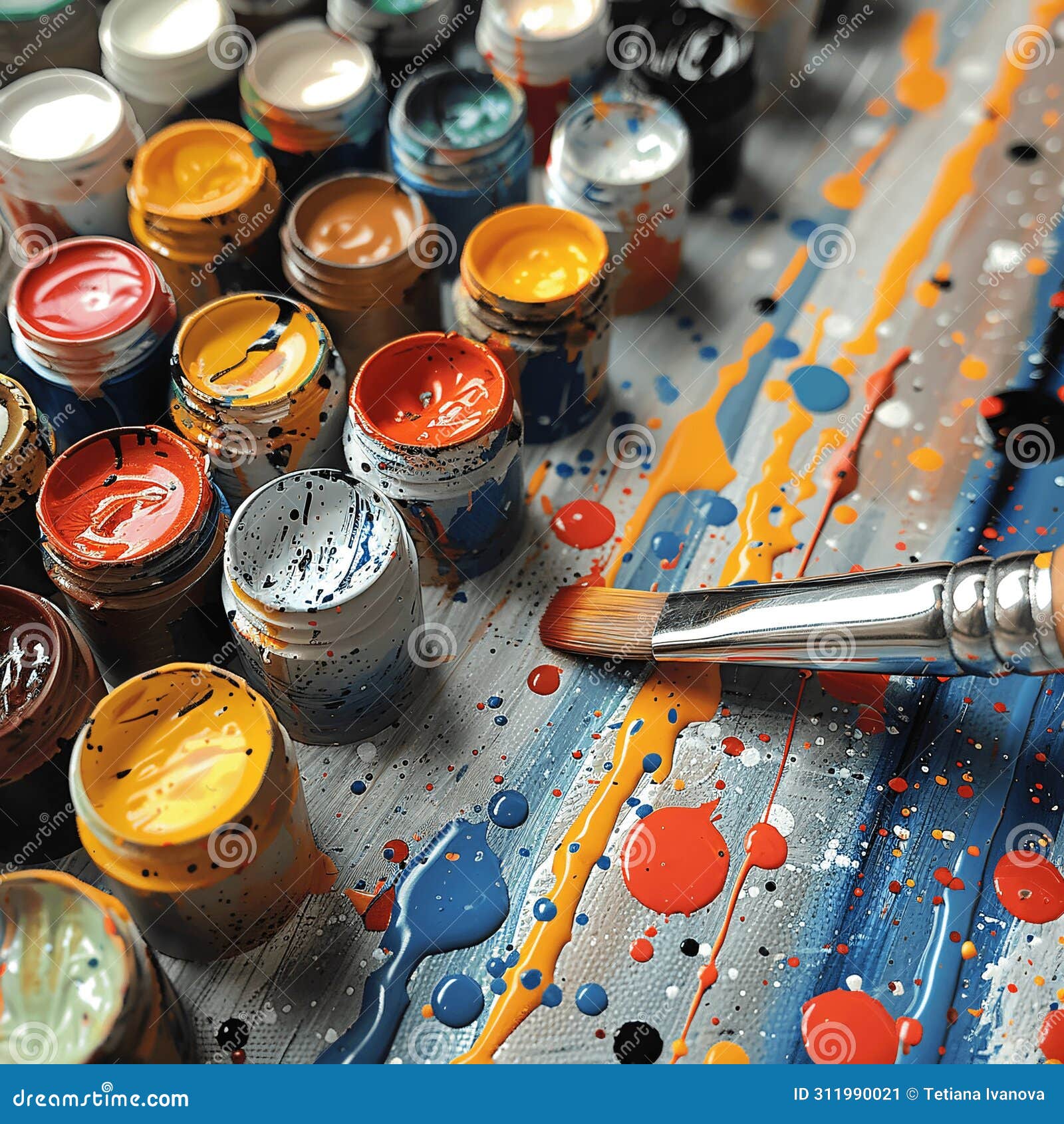 Canvas with Chic Splatter Mix, Perfect for Editorials. Stock ...