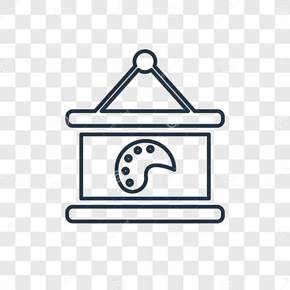 Canvas Concept Vector Linear Icon Isolated on Transparent Background ...