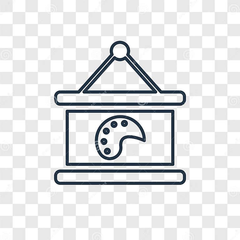 Canvas Concept Vector Linear Icon Isolated on Transparent Background ...