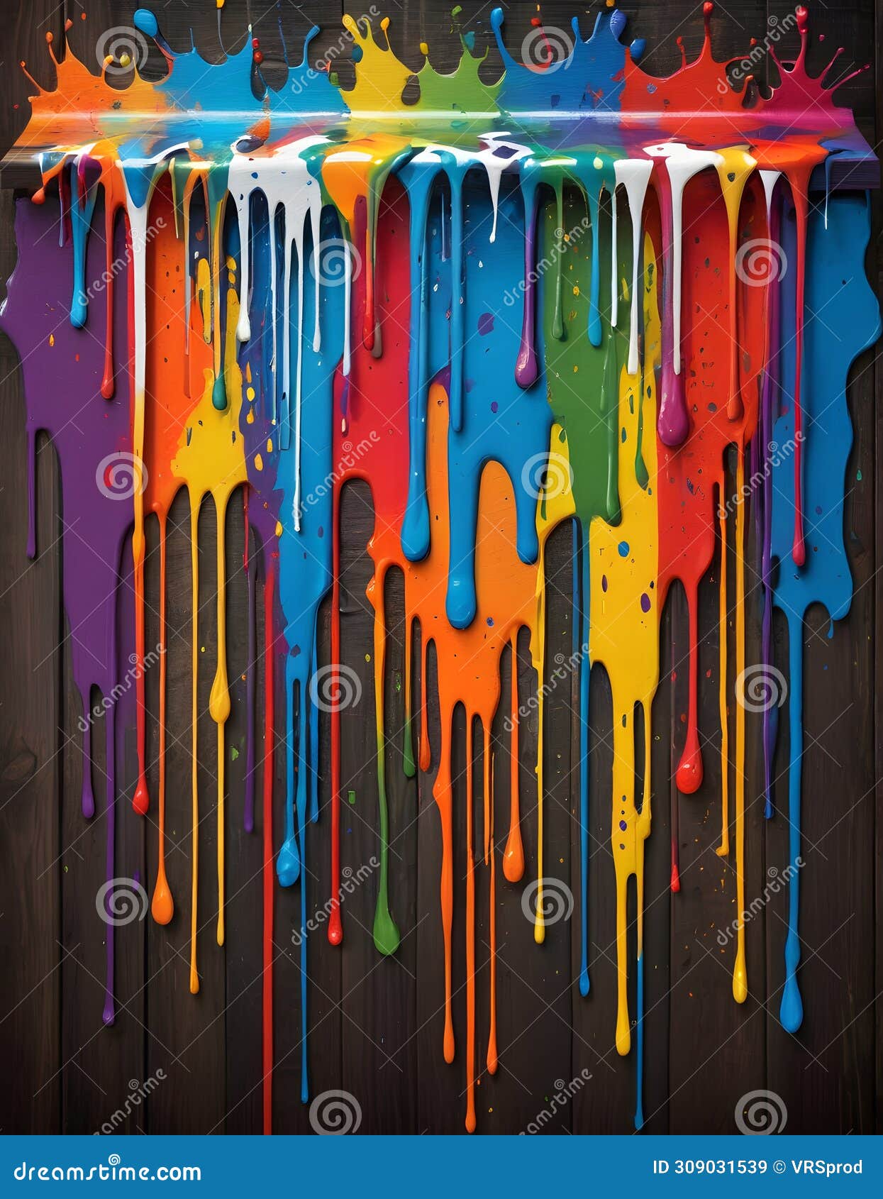 Abstract Rainbow Paint Drips AI Generative Stock Image - Image of ...