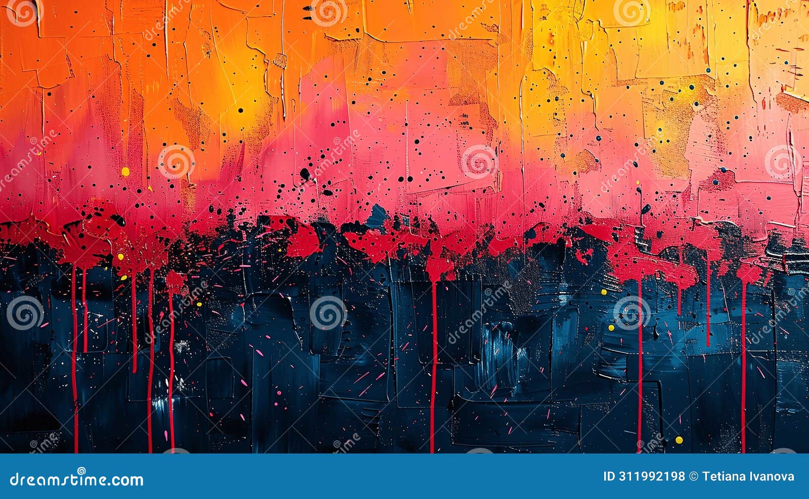 Artistic Splatter Canvas Blending Bold and Subtle Hues. Stock ...