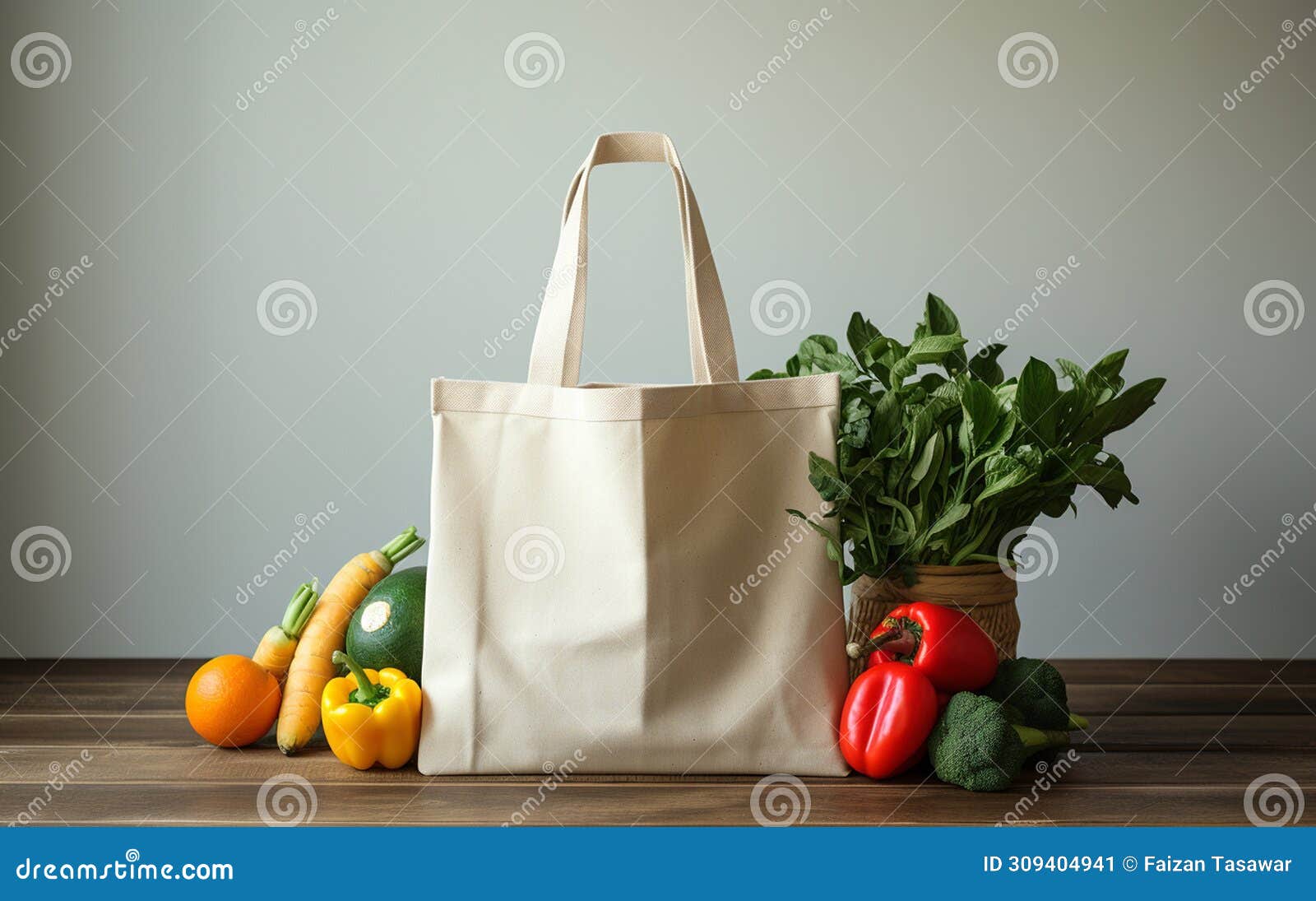 Canvas Grocery Tote without Background Interference Stock Illustration ...