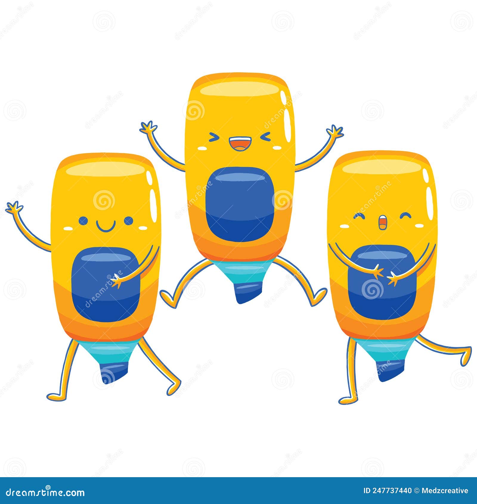 Stabilo Mascot Character in Flat Cartoon Style Stock Vector ...