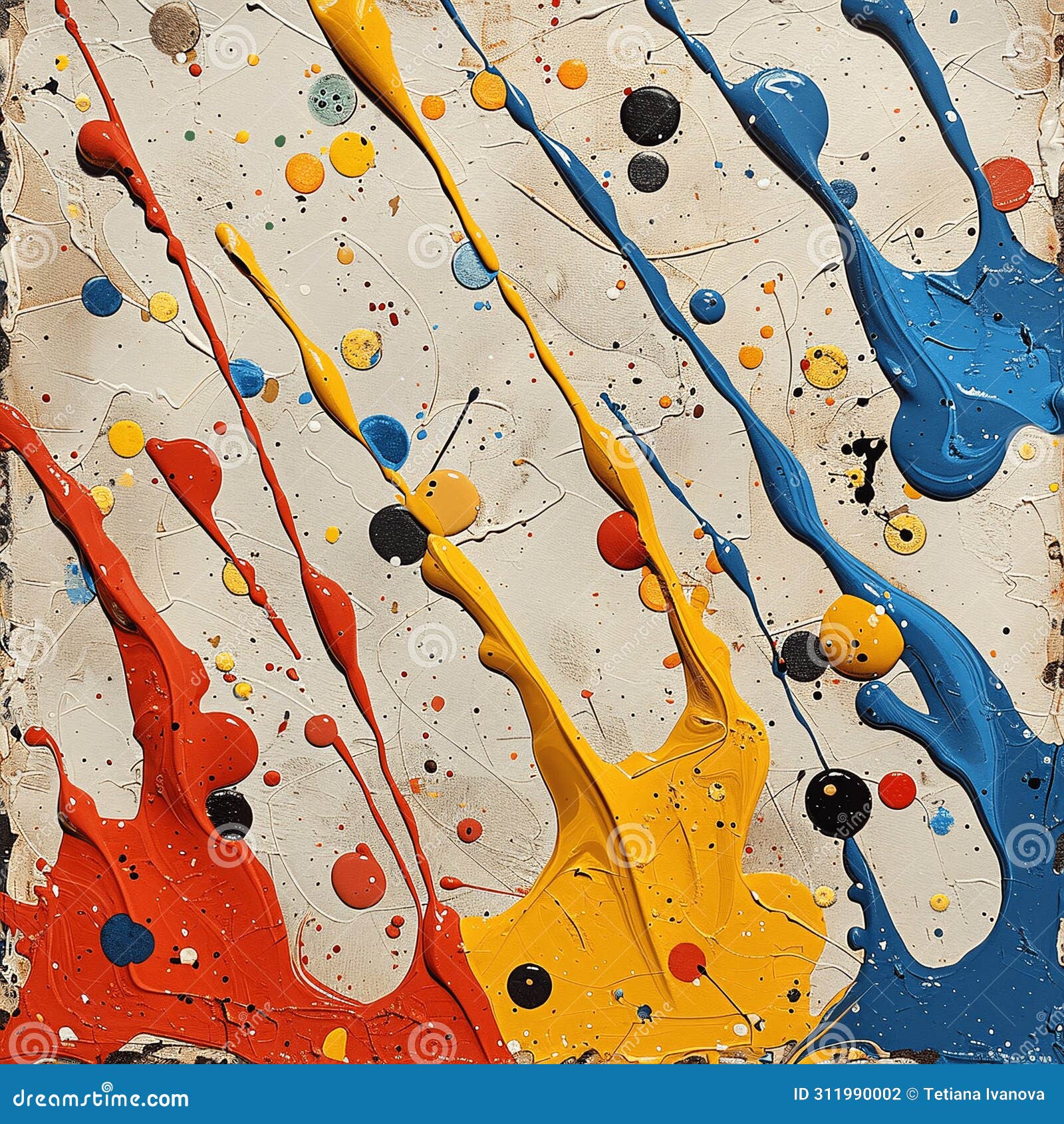 High-quality Canvas Adorned with Colorful Splatters. Stock Illustration ...