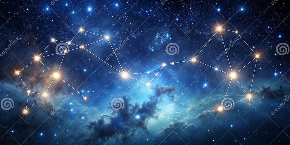 A Canvas of a Night Sky Where Constellations of Stars Form Patterns of ...