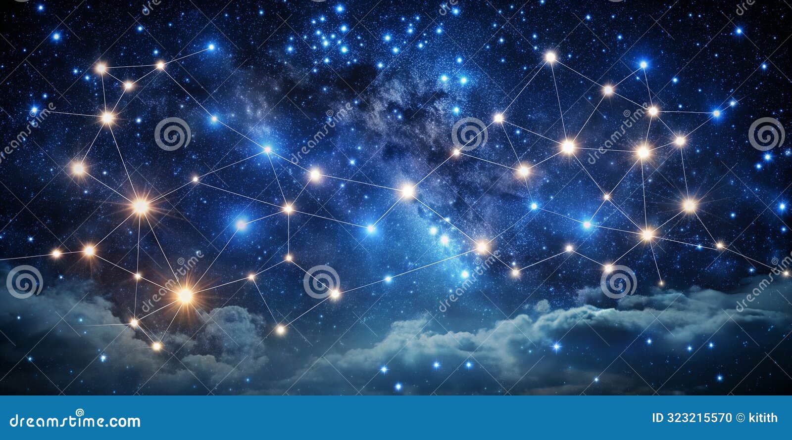 A Canvas of a Night Sky Where Constellations of Stars Form Patterns of ...