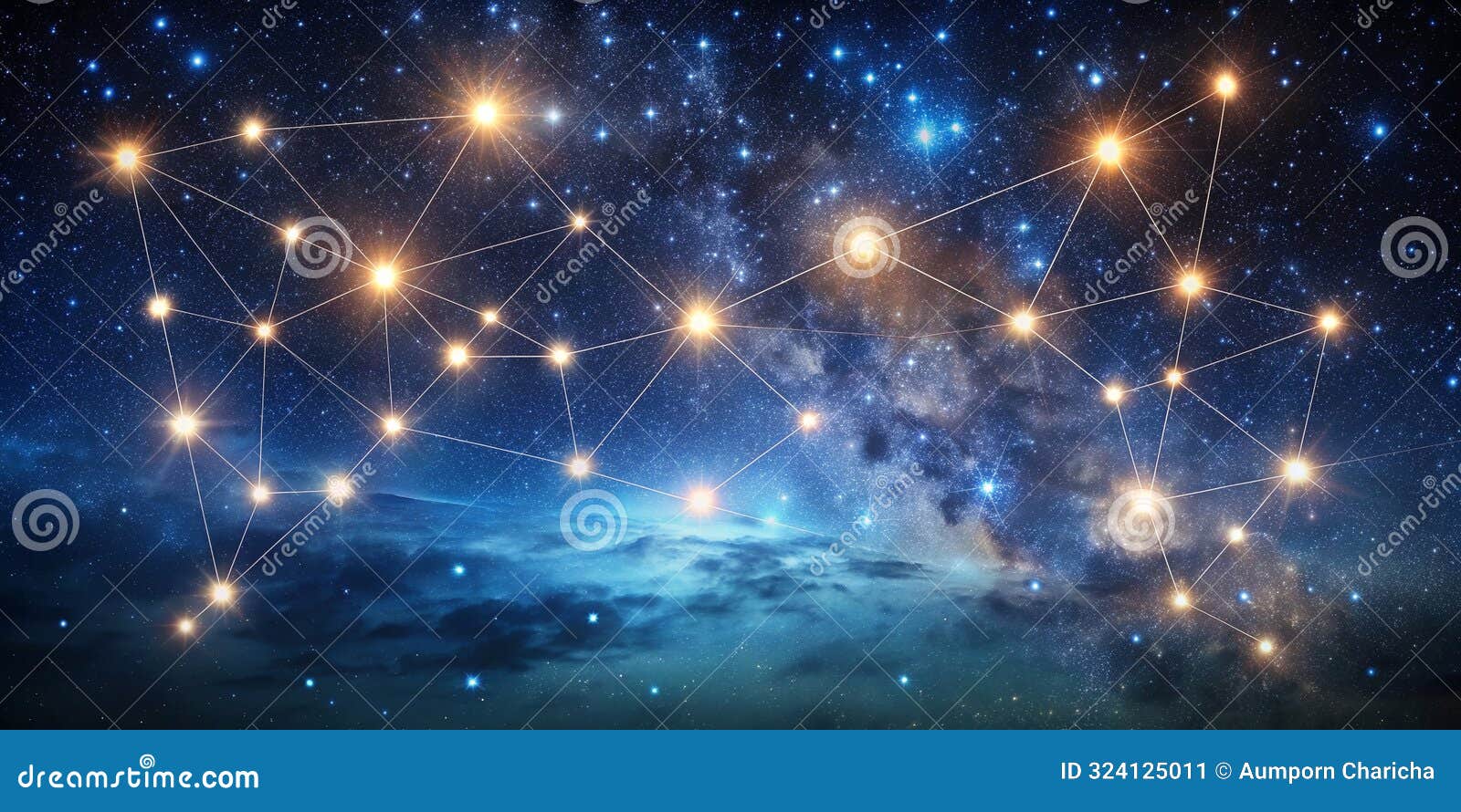 A Canvas of a Night Sky Where Constellations of Stars Form Patterns of ...