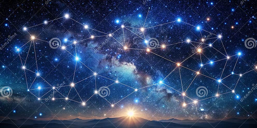 A Canvas of a Night Sky Where Constellations of Stars Form Patterns of ...