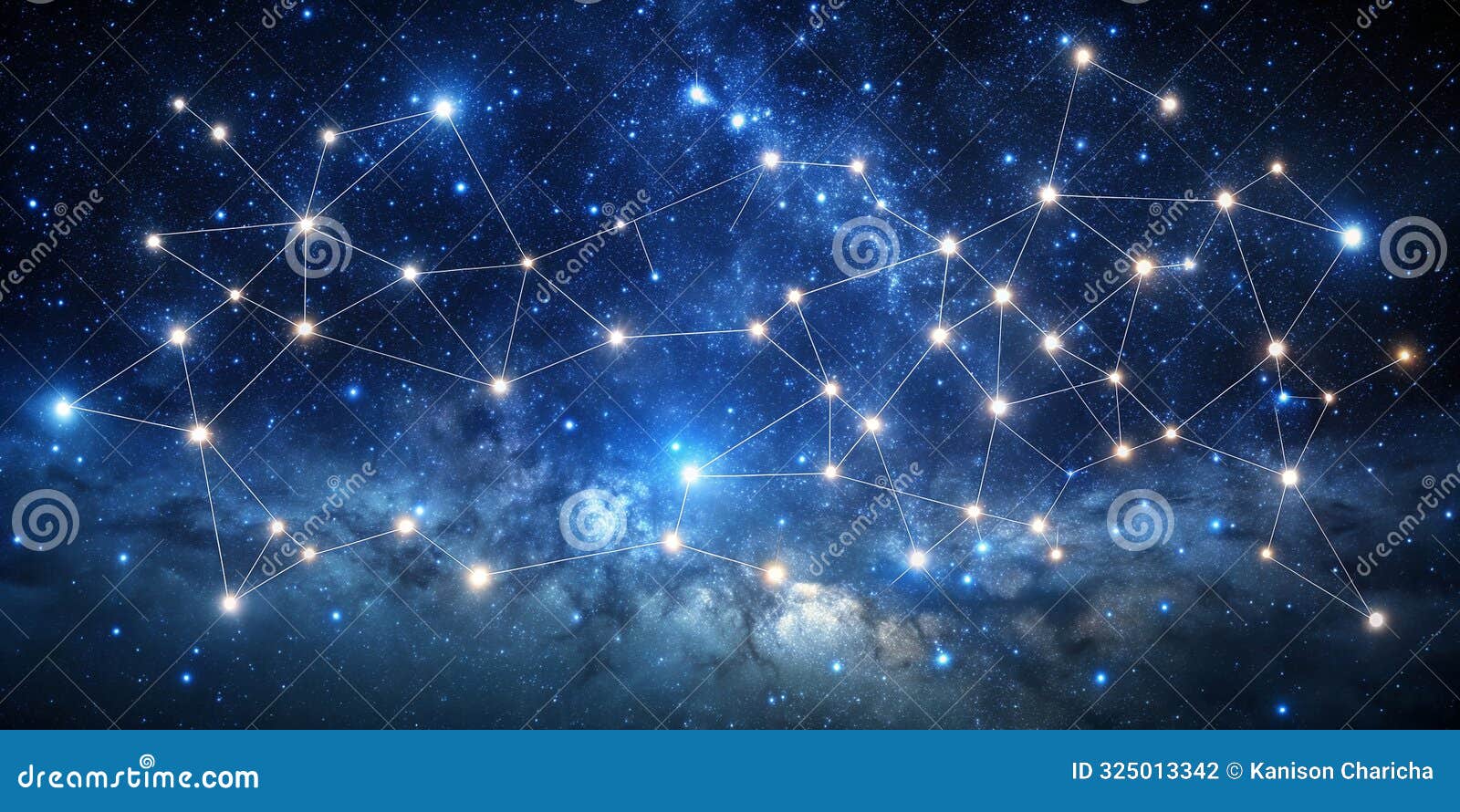 A Canvas of a Night Sky Where Constellations of Stars Form Patterns of ...