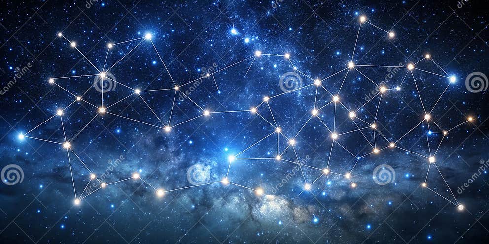 A Canvas of a Night Sky Where Constellations of Stars Form Patterns of ...