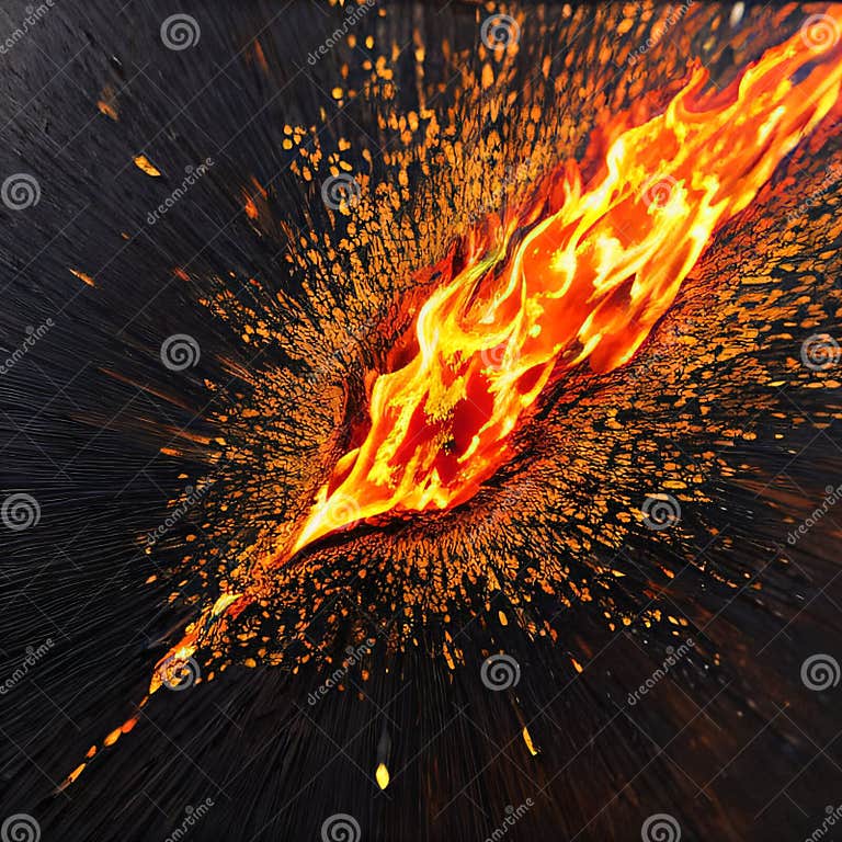 An Exploding Galaxy with Fire Stock Illustration - Illustration of ...