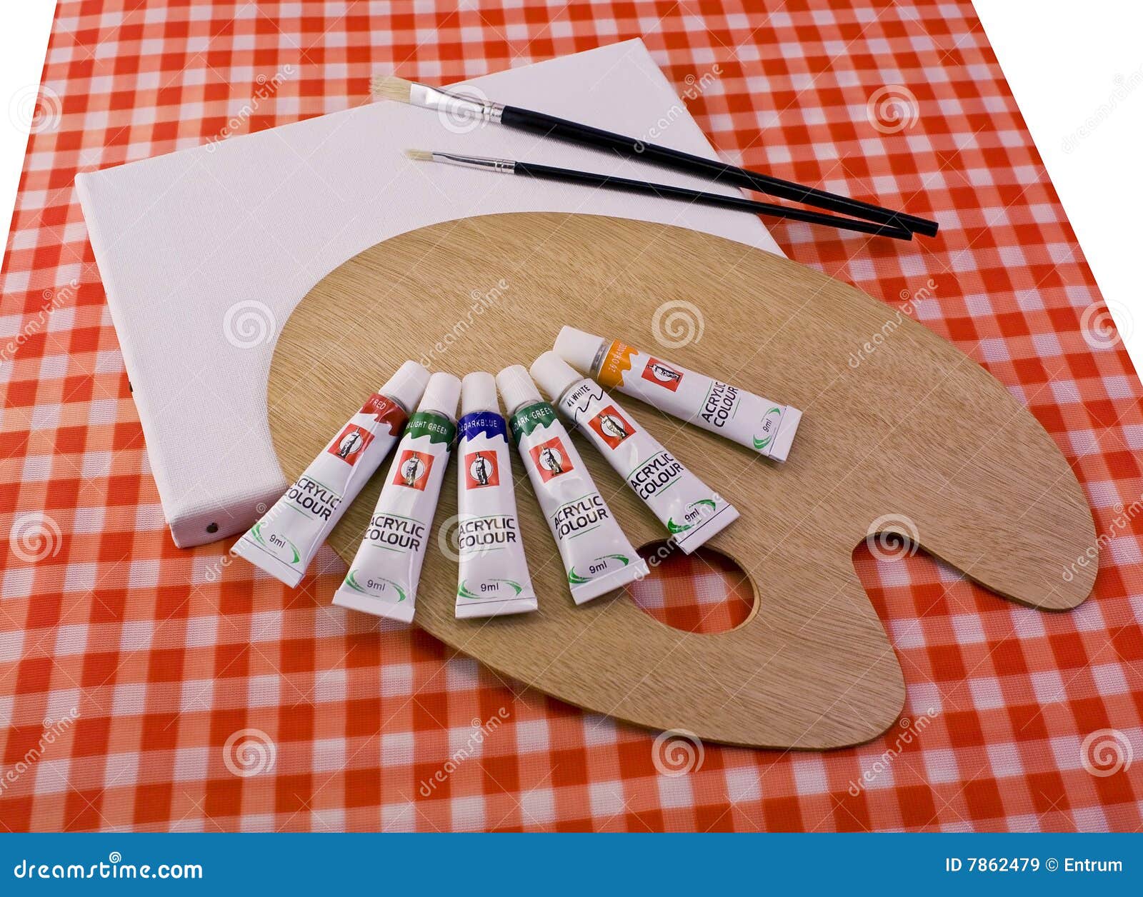 Canvas, Palette, Colors and Brushes Stock Image - Image of design ...