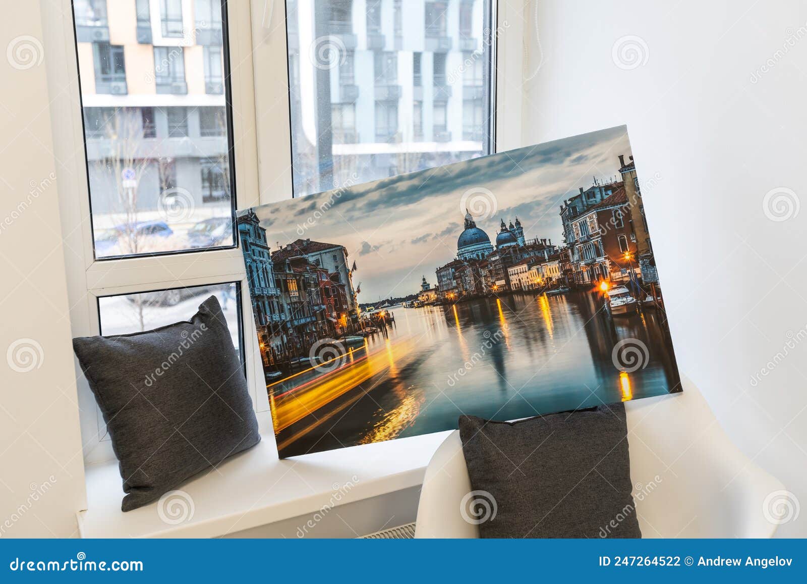 Canvas Photo Print in the Interior Stock Photo - Image of color, wall ...