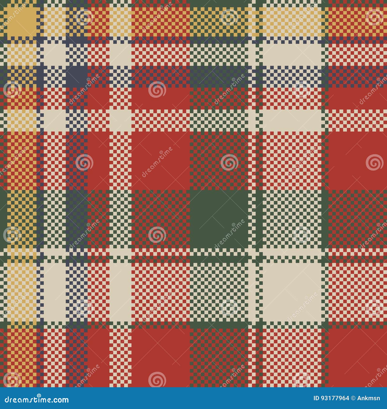 Canvas Pixel Plaid Seamless Fabric Texture Stock Vector - Illustration ...