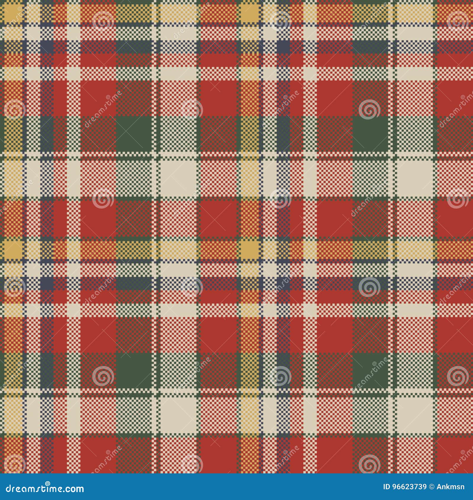 Canvas Pixel Plaid Seamless Fabric Texture Stock Vector - Illustration ...