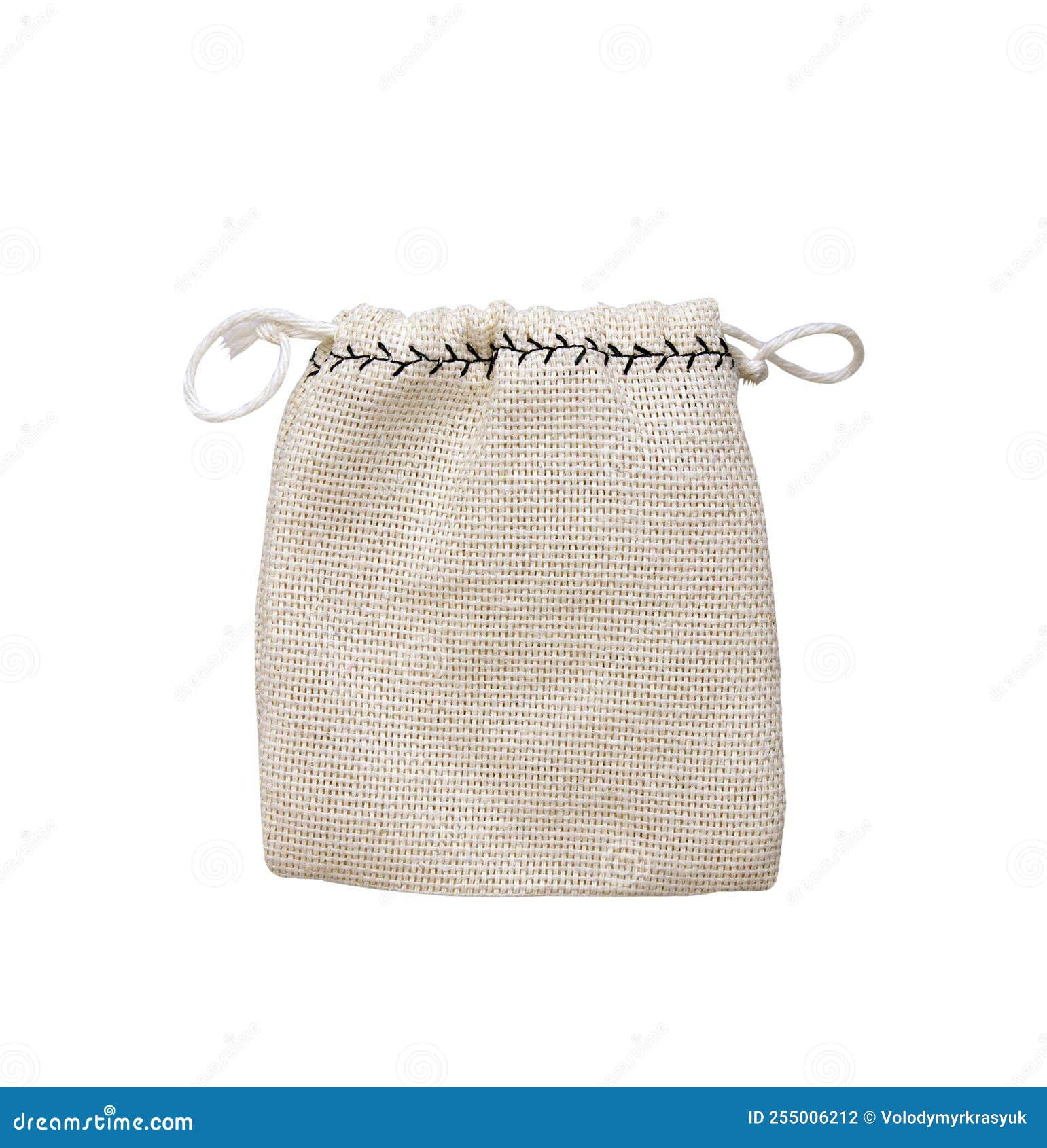 Canvas pouch with rope stock photo. Image of white, brown - 255006212