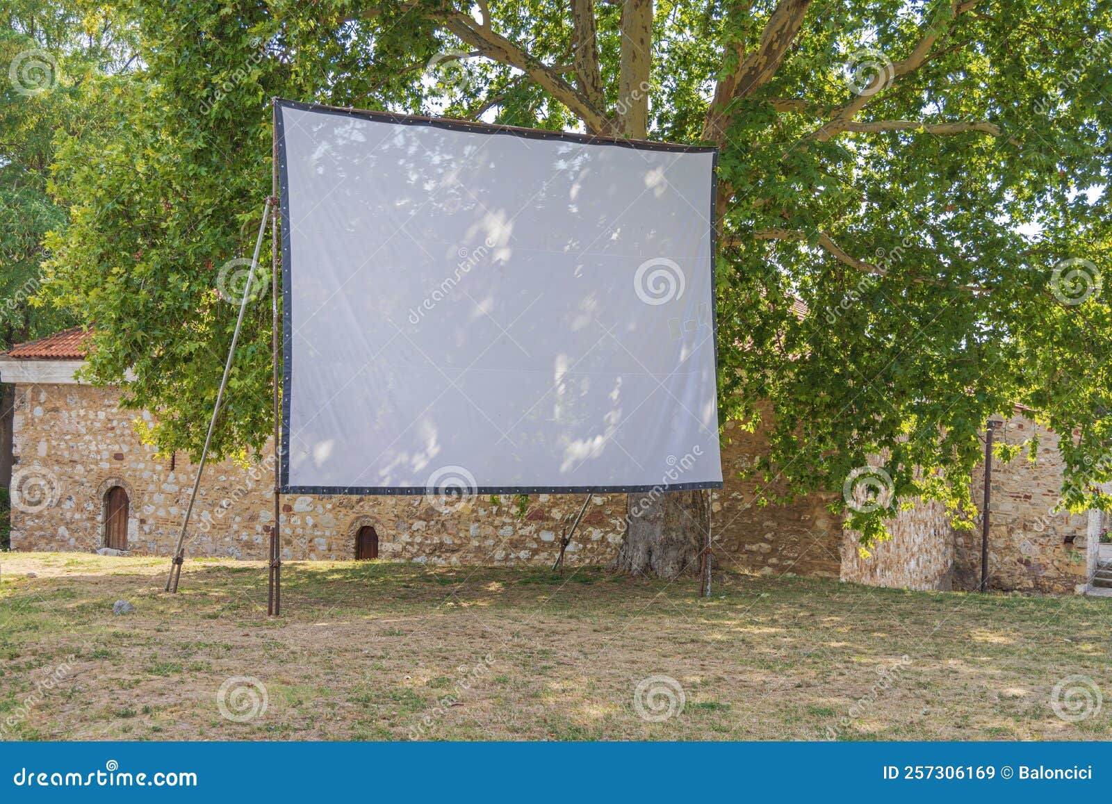 Canvas Projector Screen stock image. Image of garden - 257306169