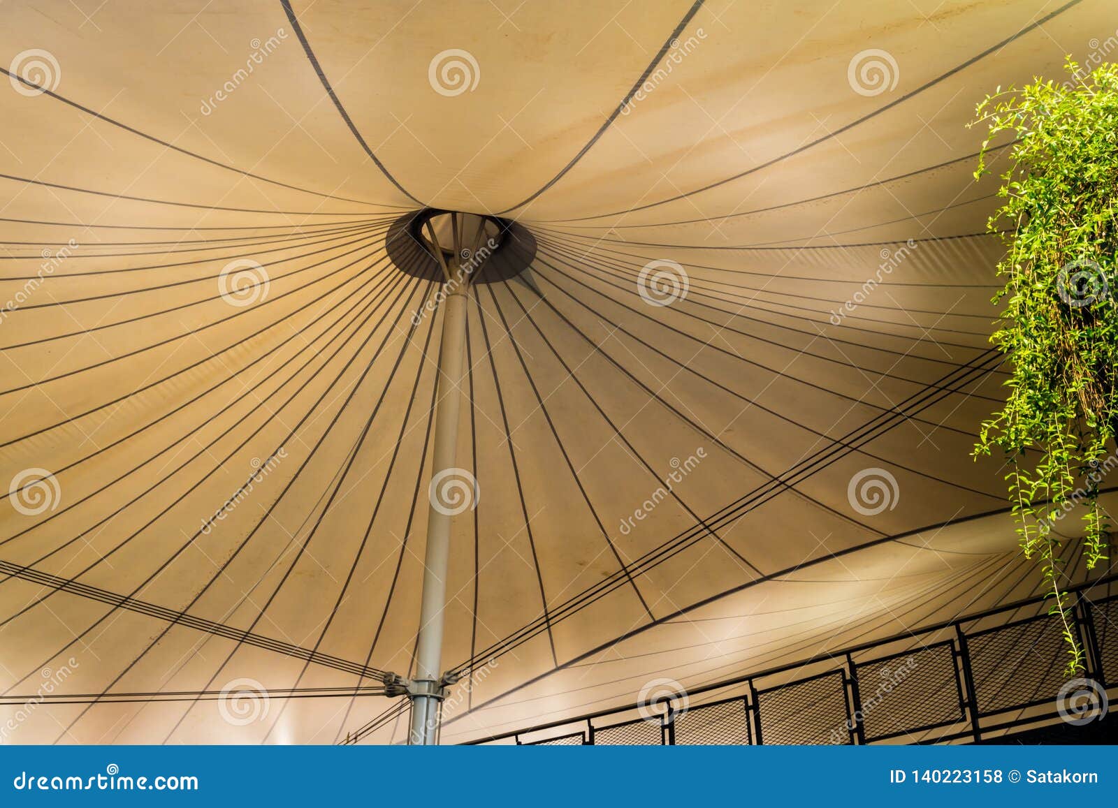 Canvas Roof and Structure Stretched between Buildings Stock Photo ...