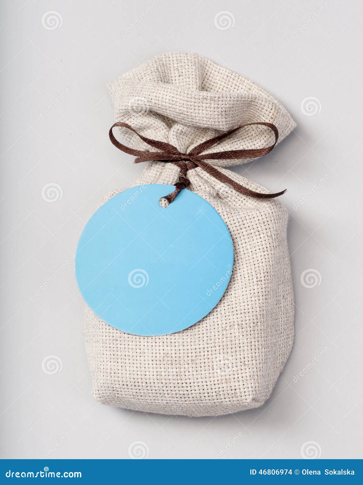 Canvas Sack with Blank Label Stock Photo - Image of pack, recycle: 46806974