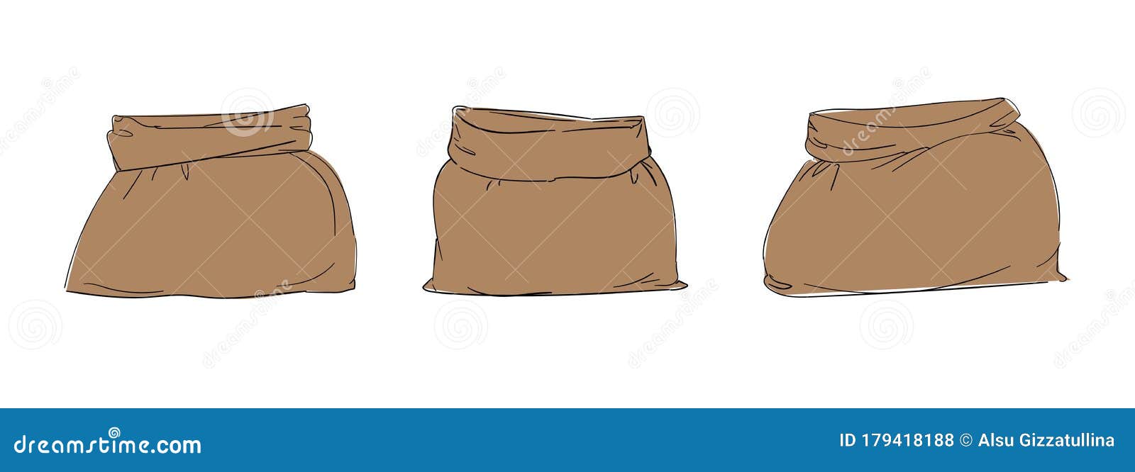 Canvas Sack Set. Sketch Bag. Illustration Vector Stock Illustration ...