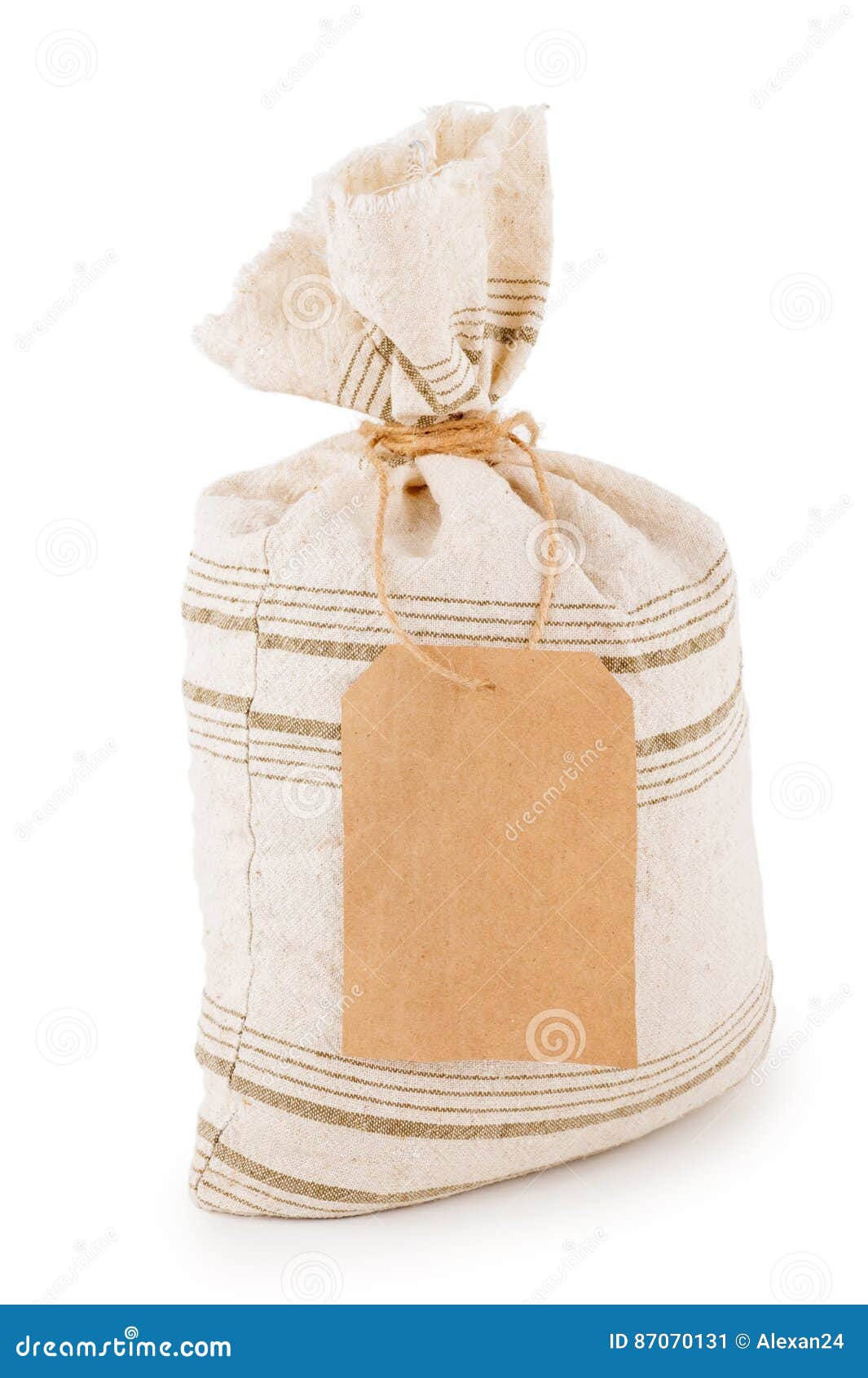 Canvas sack with tag stock image. Image of agriculture - 87070131