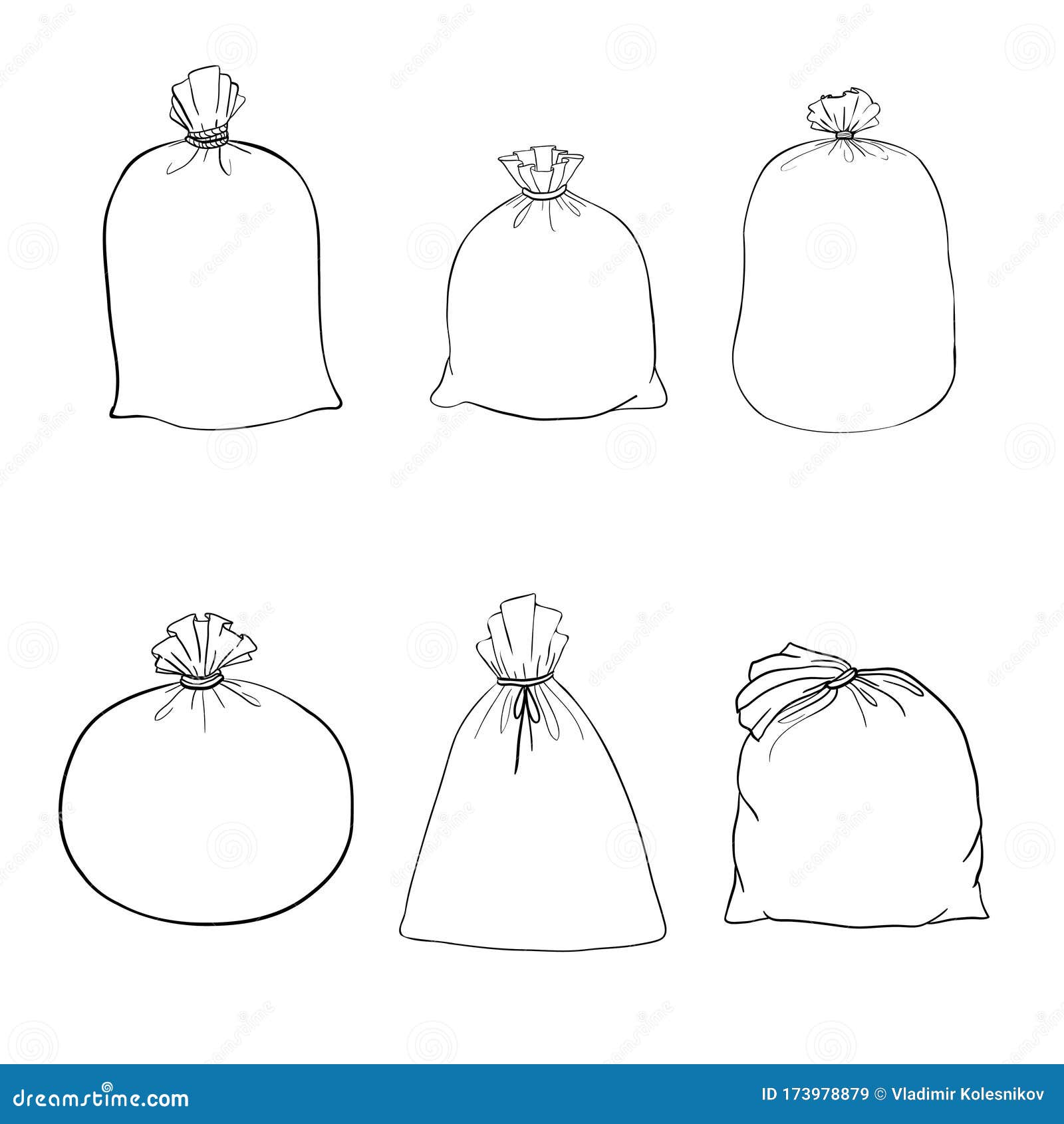 Canvas Sack Vector. Canvas Bag. Illustration of a Canvas Sack. Set ...