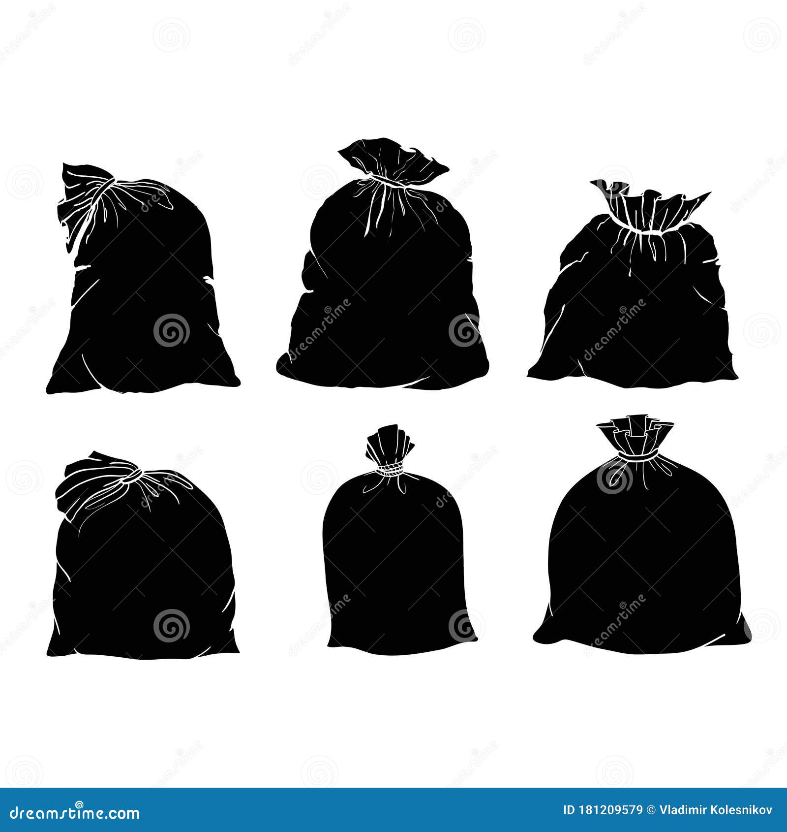 Canvas Sack Vector. Canvas Bag. Illustration of a Canvas Sack. Set ...