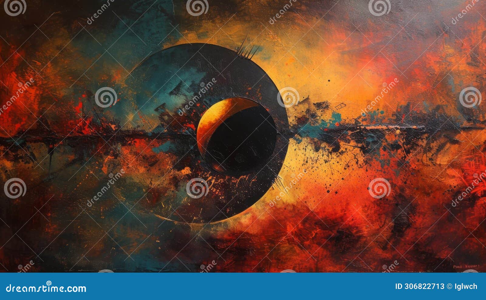 Two Celestial Bodies Unite on this Canvas, Separated by an Explosive ...