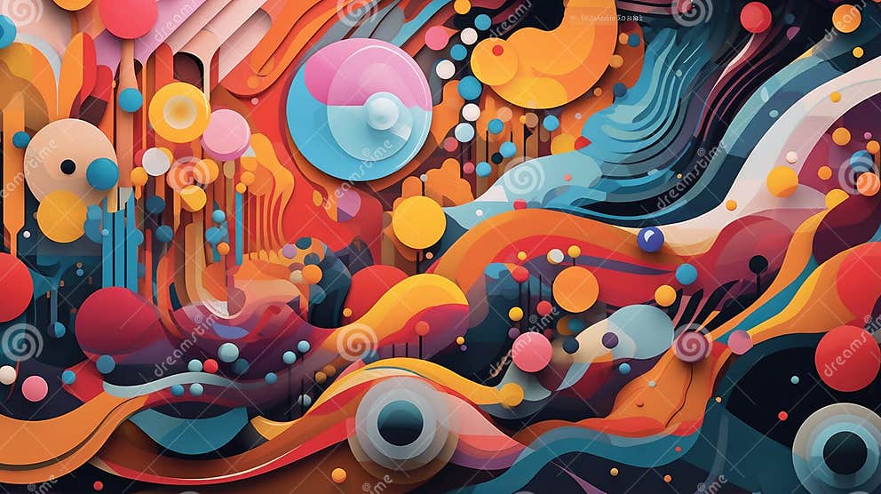 A Canvas with Vibrant Colors and Vector Shapes, Showcasing the Process ...