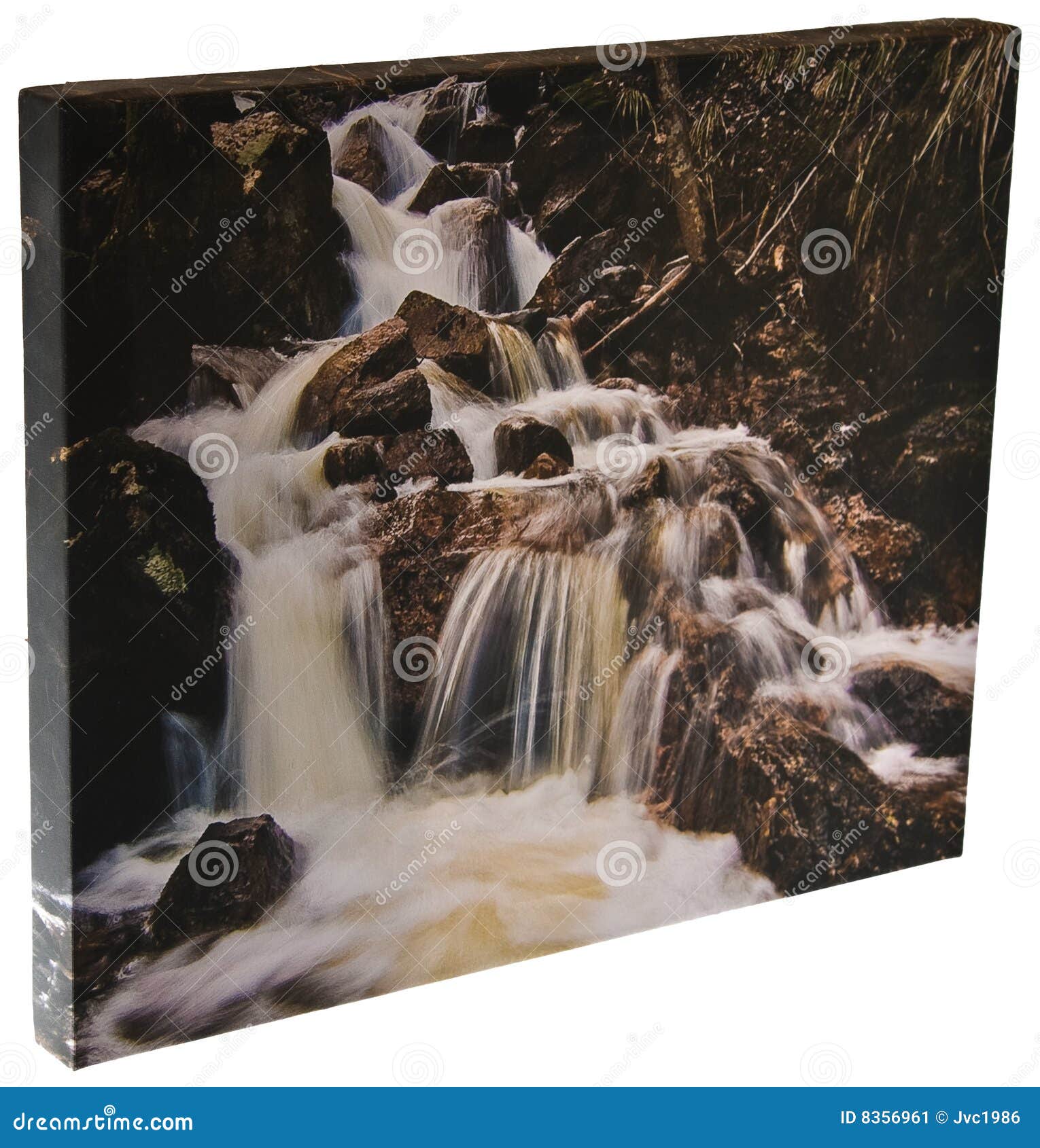 Canvas waterfall stock image. Image of slow, mount, display - 8356961
