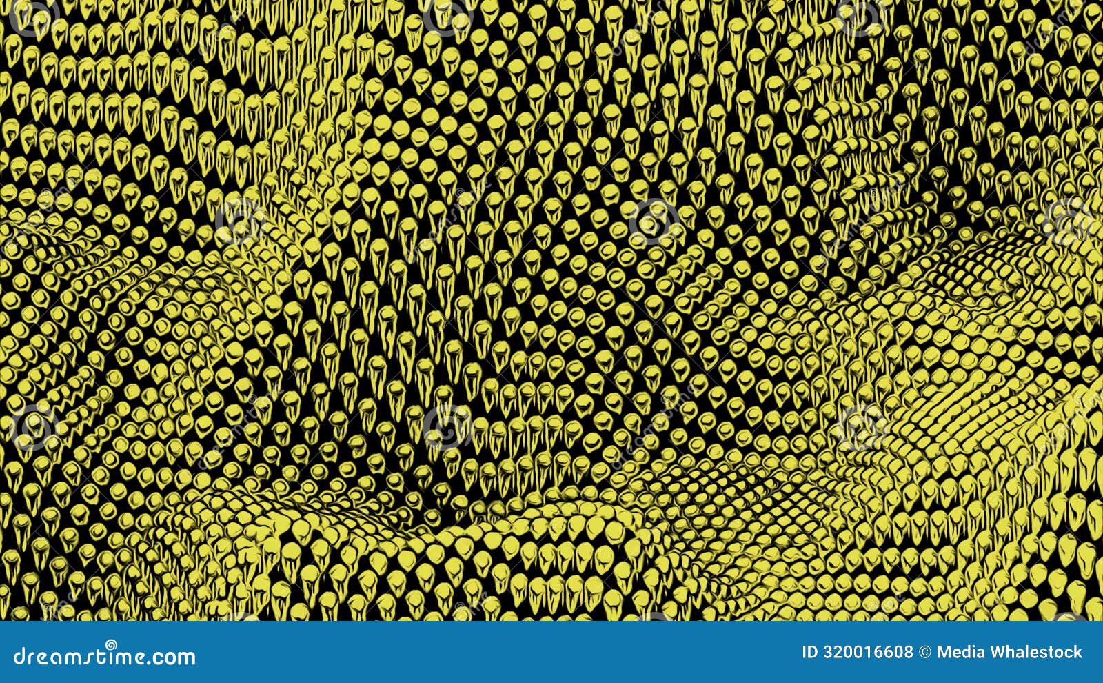 Canvas Waves of Small Spheres. Design. 3d Metallic Glowing Beads Moving ...