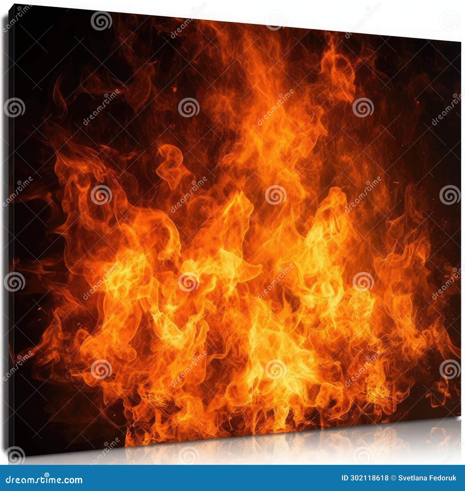 A Canvas on Which is a Picture of Fire Stock Illustration ...